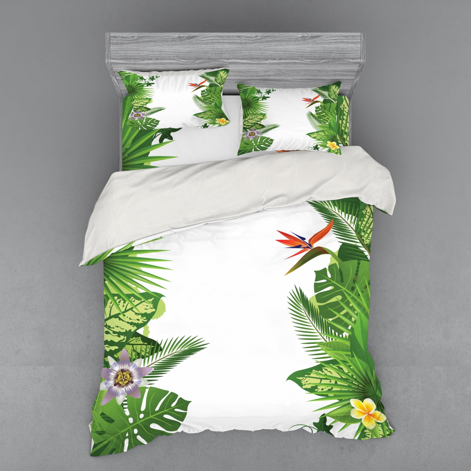 Ambesonne Tropical Bedding Set 4 Pcs, Growth Rainforest, Queen ...
