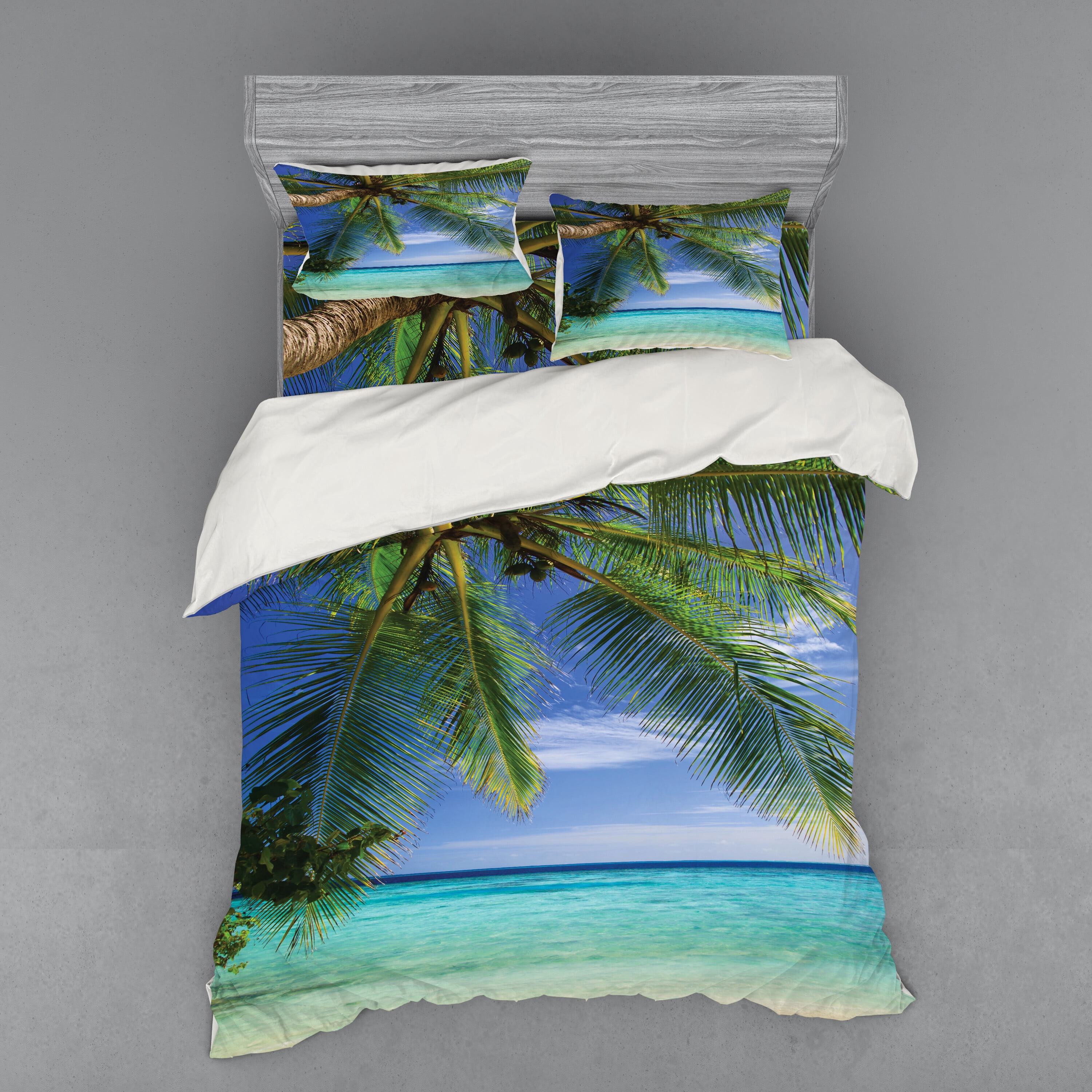 Ambesonne Tropical Bedding Set 4 Pcs, Paradise View Maldives, Queen ...