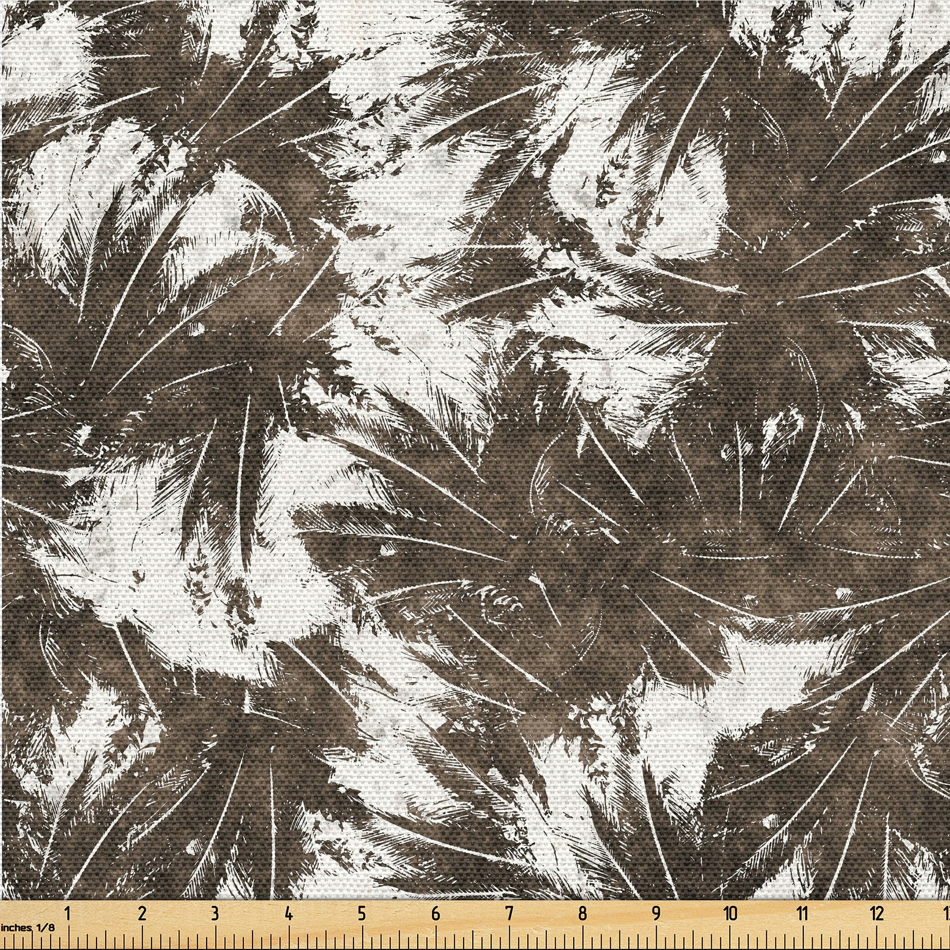 Ambesonne Tropical Fabric by the Yard Upholstery, Earthy Exotic Pattern ...