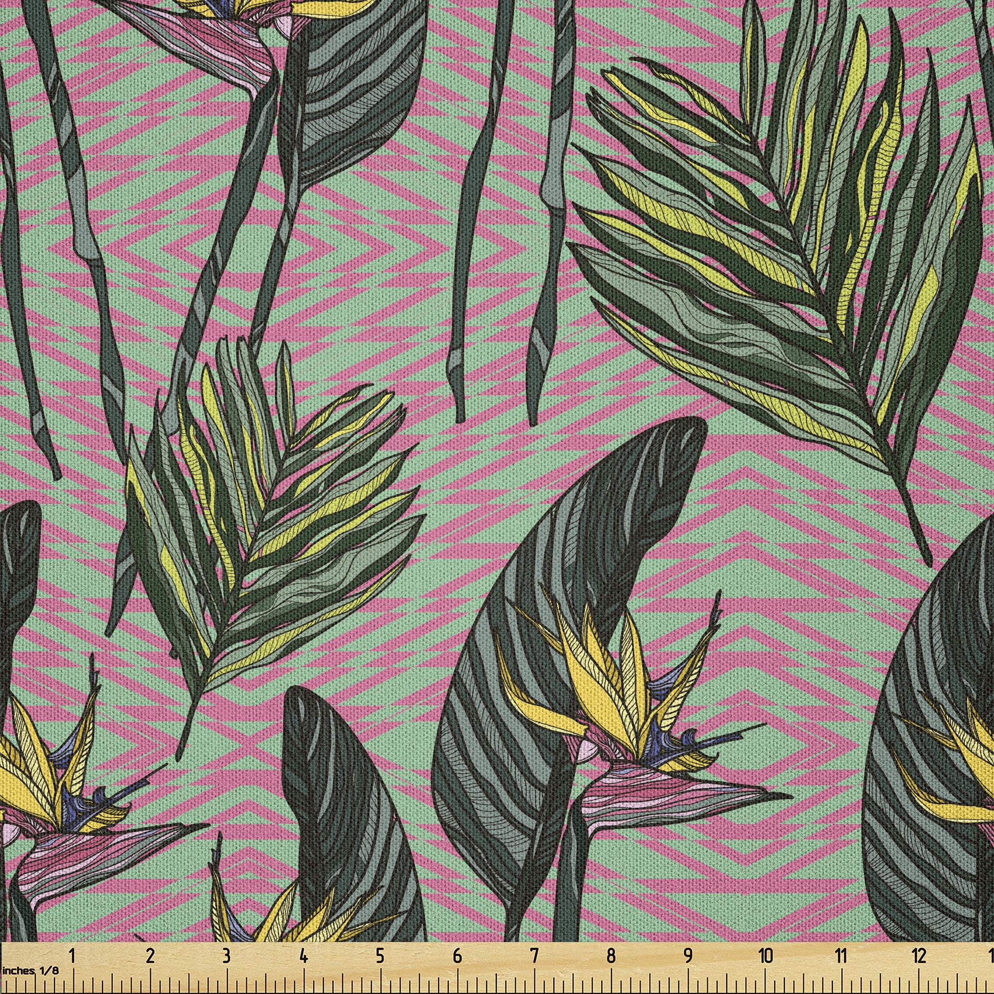 Ambesonne Tropical Fabric by the Yard Microfiber, Tropic Bird of ...