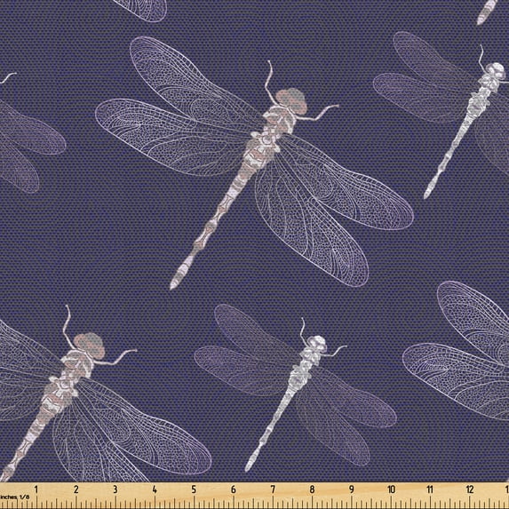 Ambesonne Tropical Fabric by the Yard Upholstery, Tribal Dragonflies ...