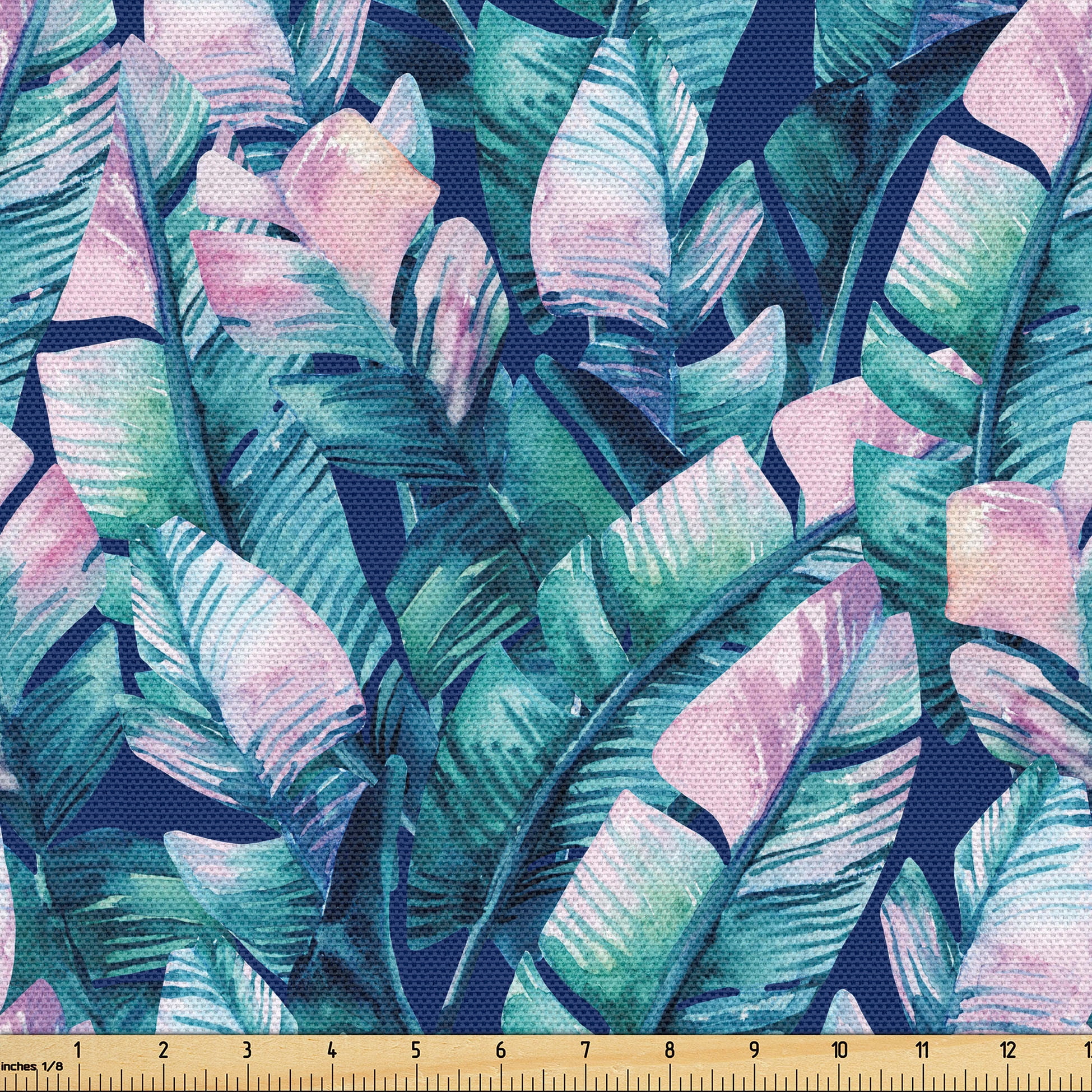 Ambesonne Tropical Fabric by the Yard Upholstery, Colorful Art Banana ...