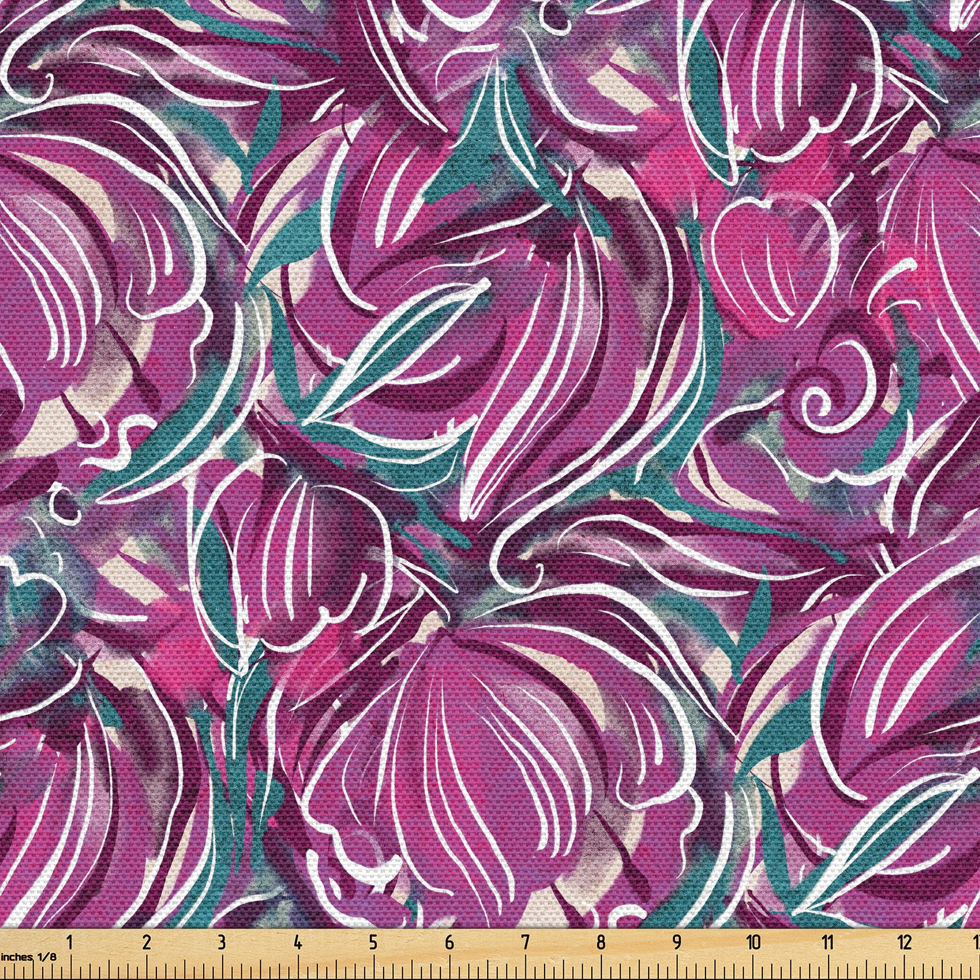 Ambesonne Tropical Fabric by the Yard Upholstery, Exotic Acrylic ...
