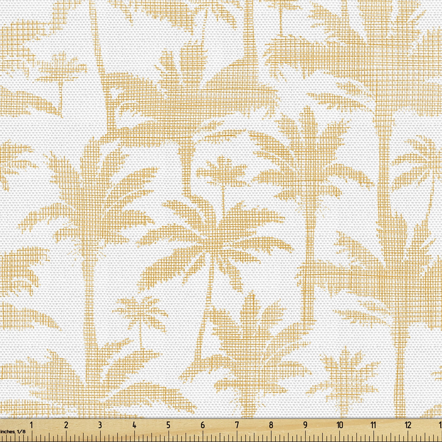 Ambesonne Tropical Fabric by the Yard Upholstery, Exotic Palm Trees ...