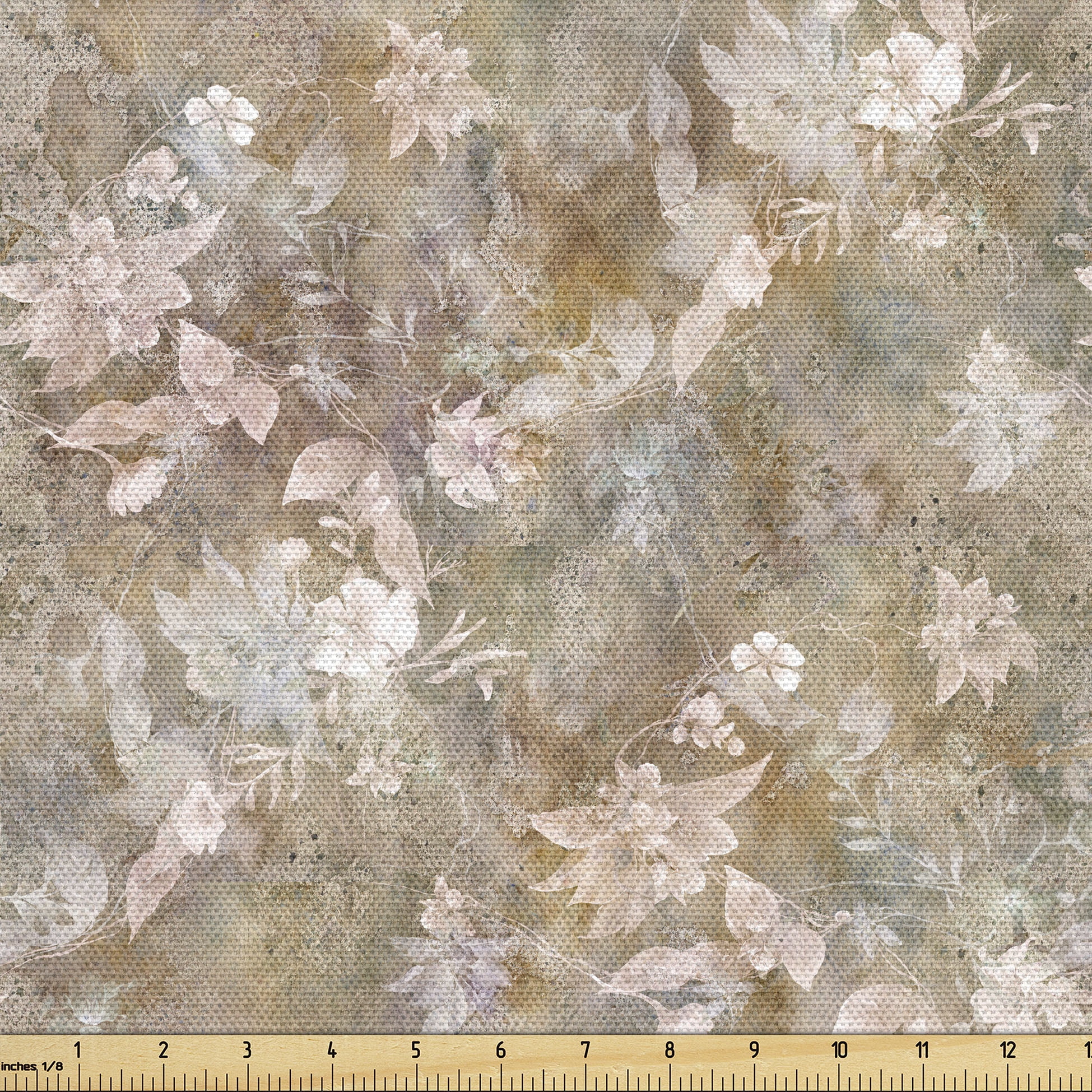Ambesonne Tropical Fabric by the Yard Upholstery, Grunge Watercolor ...