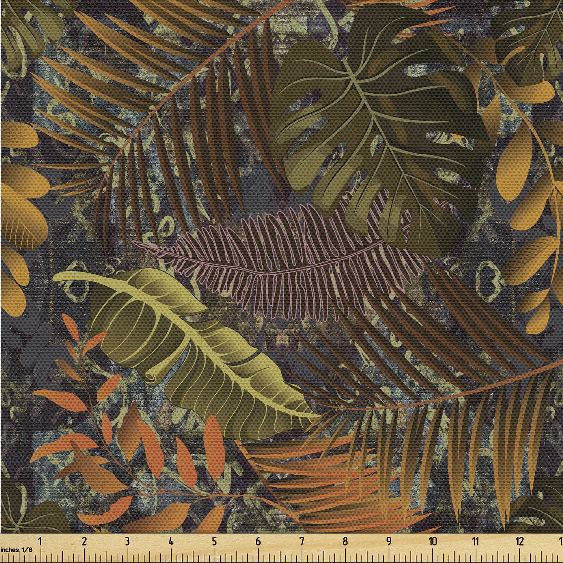 Ambesonne Tropical Fabric by the Yard Upholstery, Hawaii Aloha Monstera ...