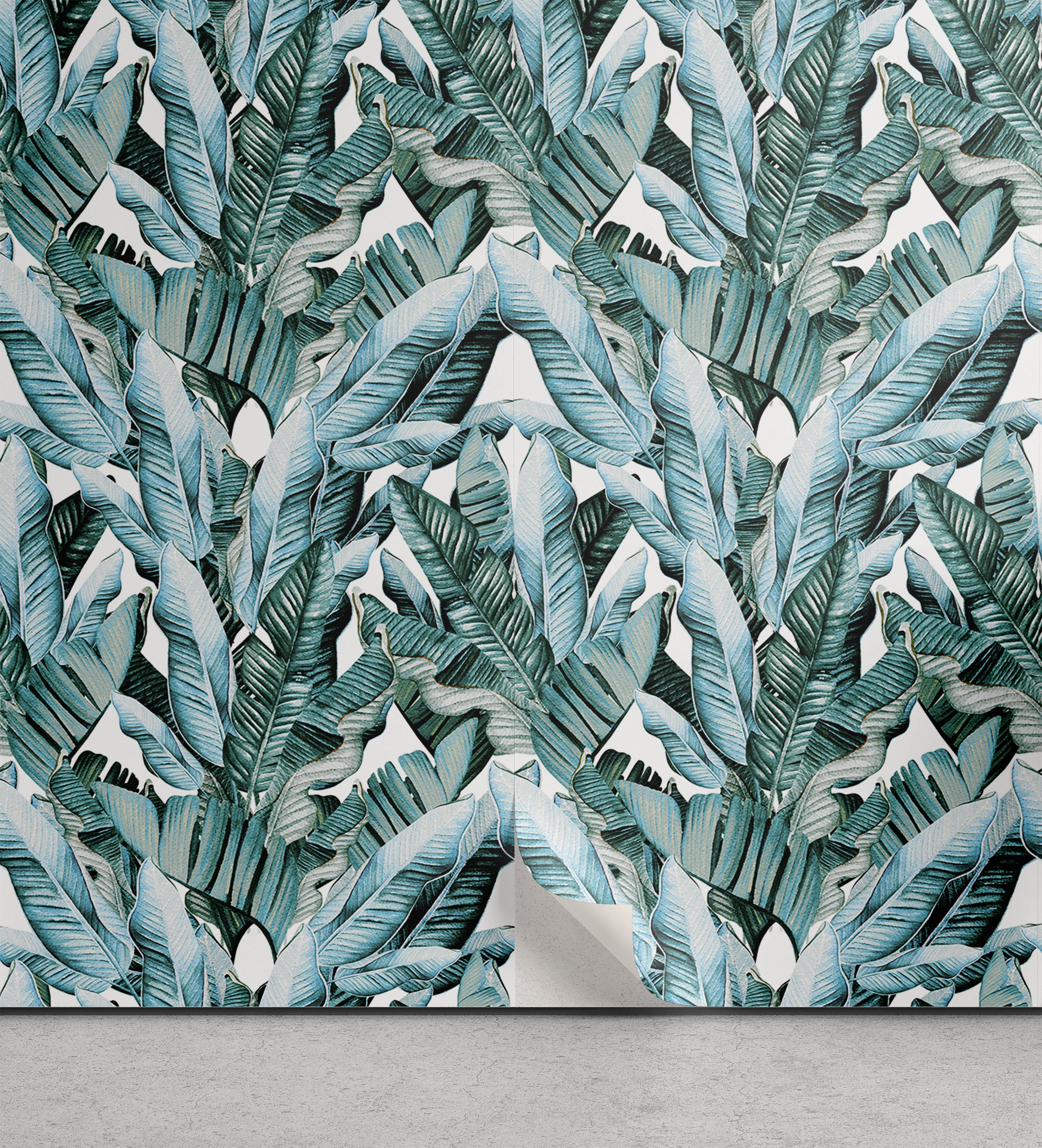 Ambesonne Tropical Peel & Stick Wallpaper for Home, Banana Leaves ...