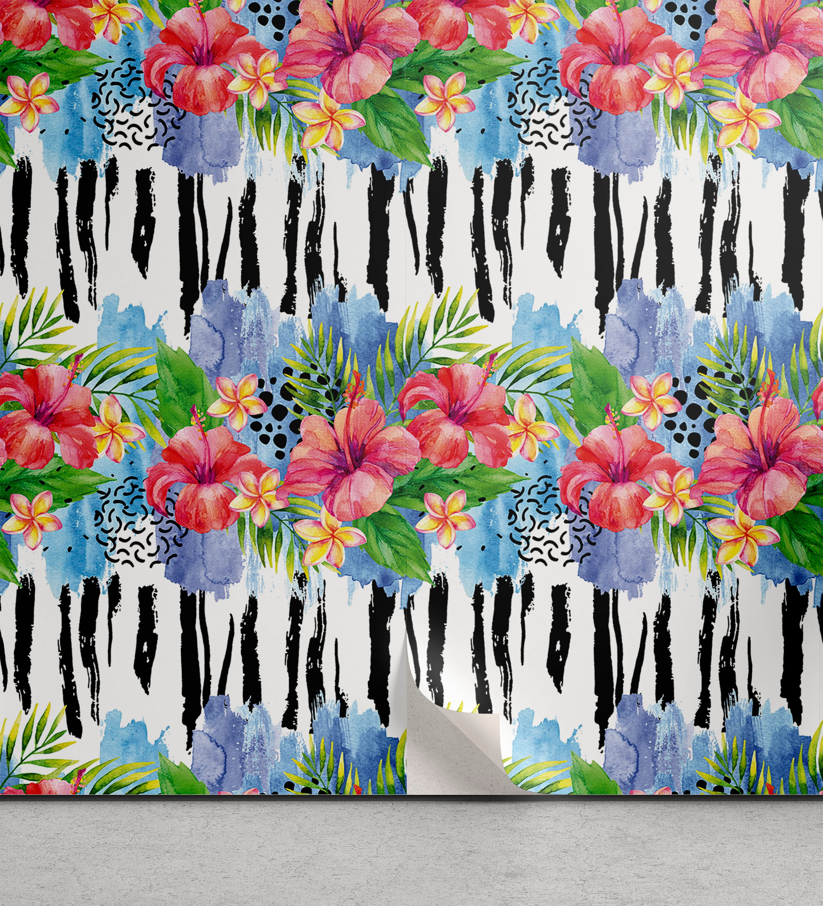 Ambesonne Tropical Peel & Stick Wallpaper for Home, Exotic Art Vertical ...