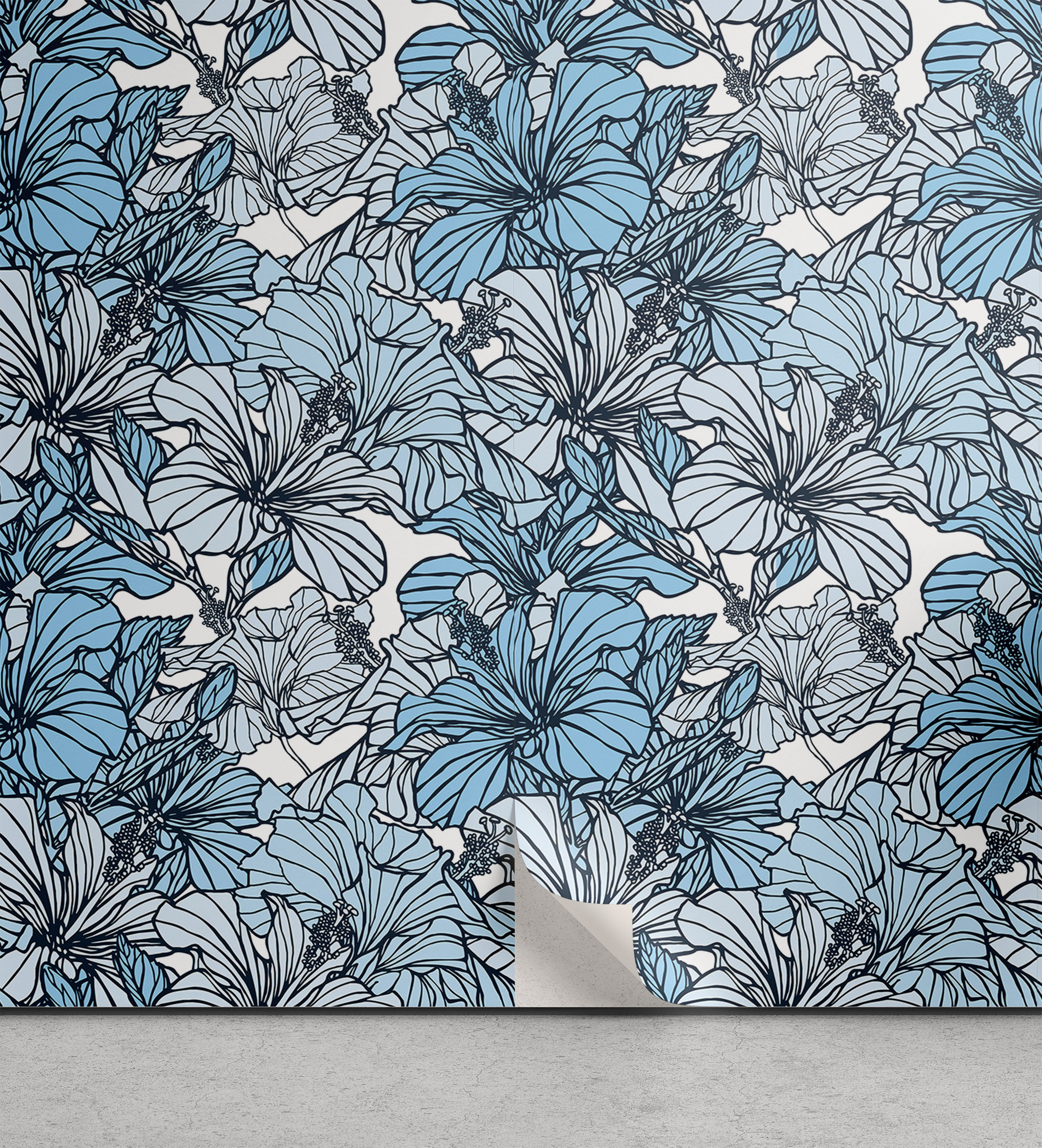 Ambesonne Tropical Peel & Stick Wallpaper for Home, Exotic Flowers ...