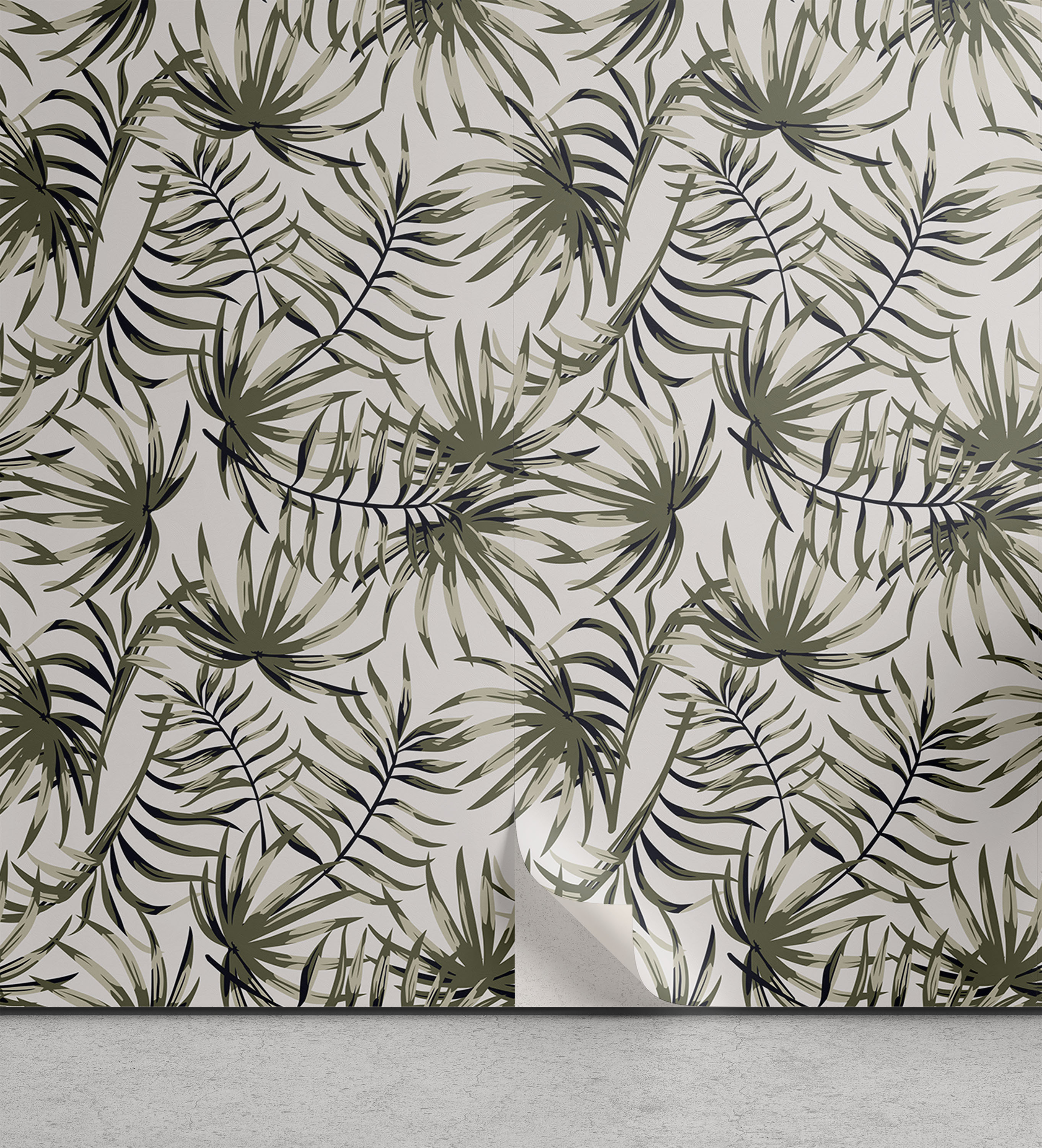 Advantage Nami Olive Floral Unpasted Expanded Vinyl Wallpaper, 21-in by ...