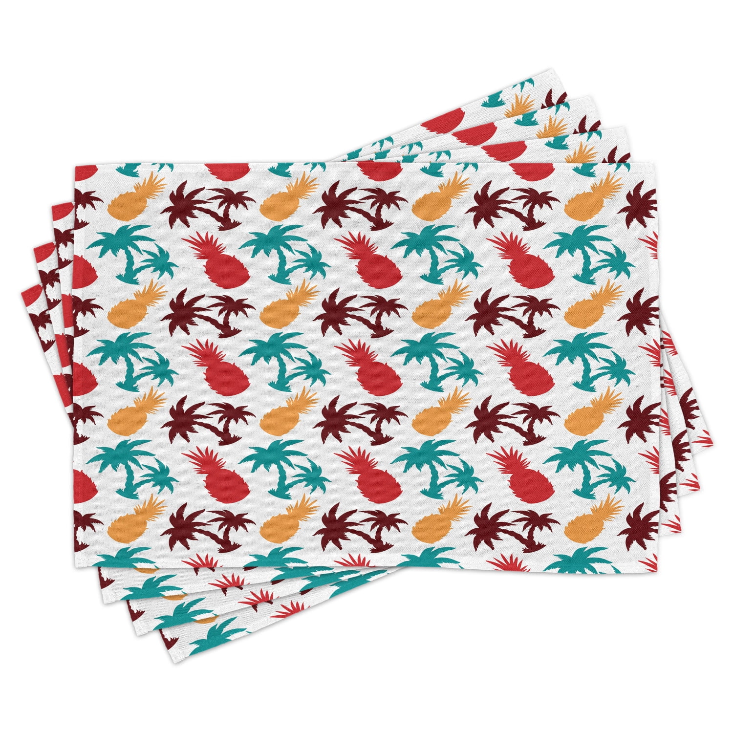 Ambesonne Tropical Place Mats Set of 4, Palm Trees Island, Standard ...