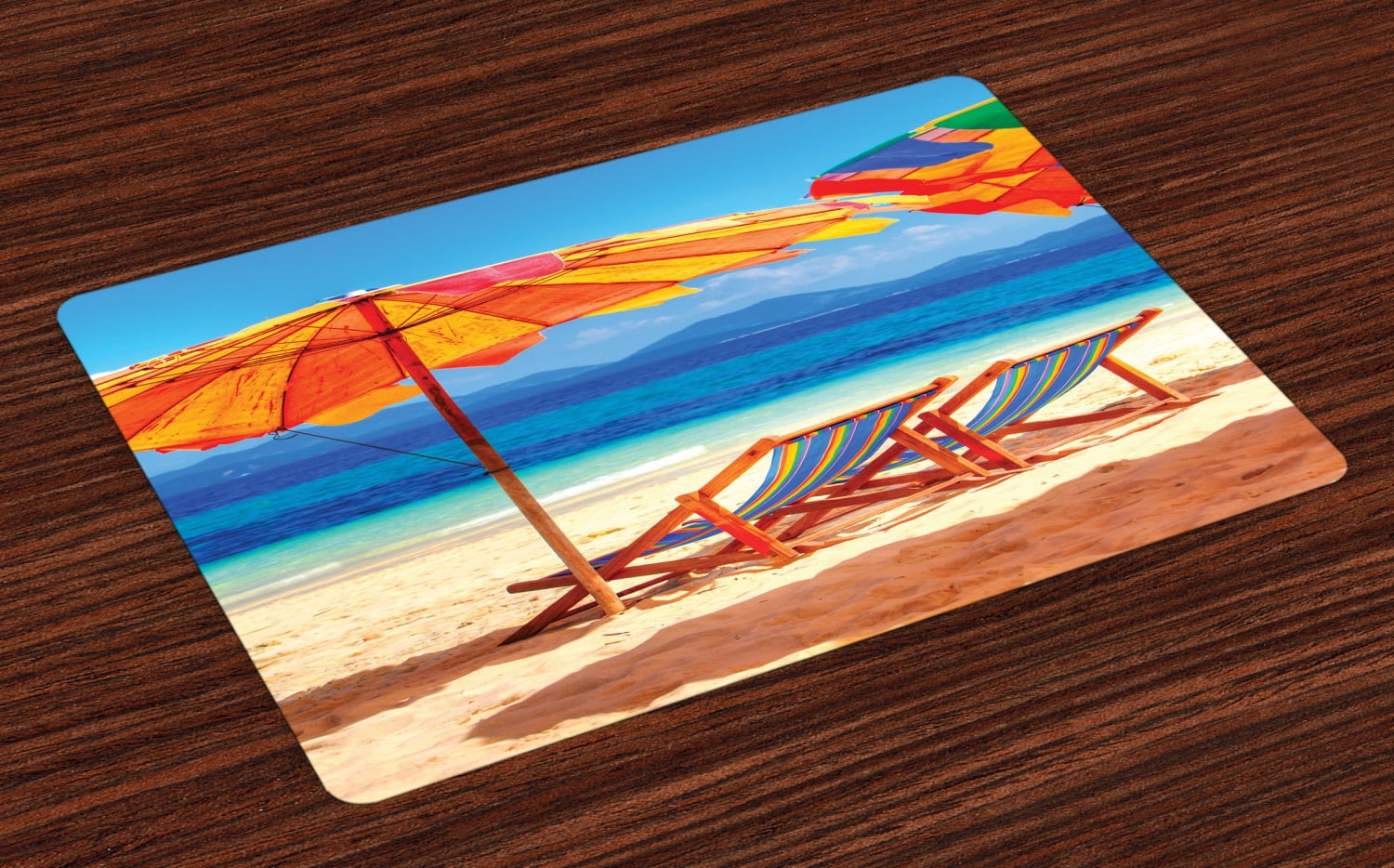 Ambesonne Tropical Place Mats Set of 4, Sea of Thailand Beach, Standard ...