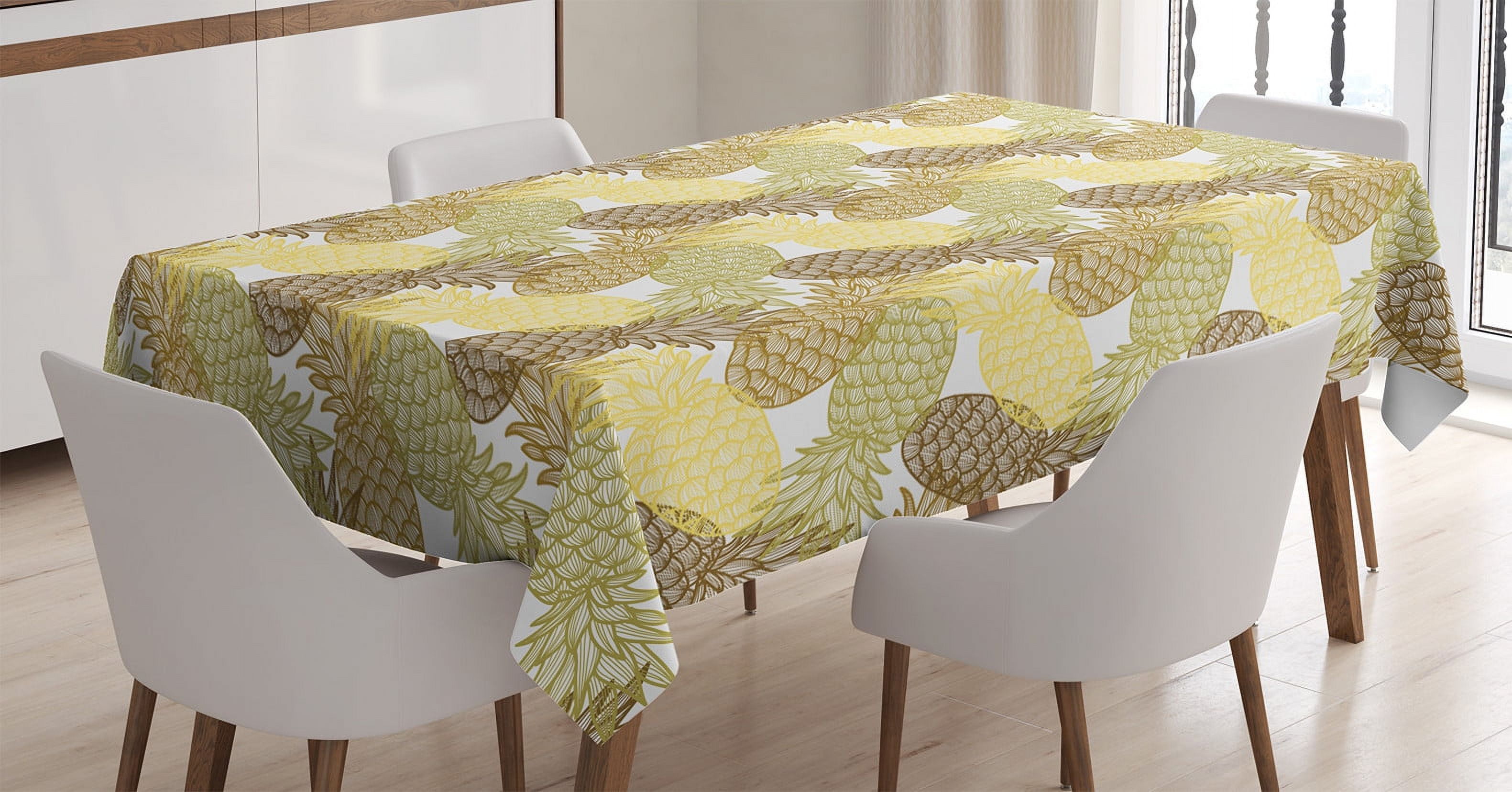 Ambesonne Tropical Tablecloth Rectangular Table Cover, Curving Exotic ...