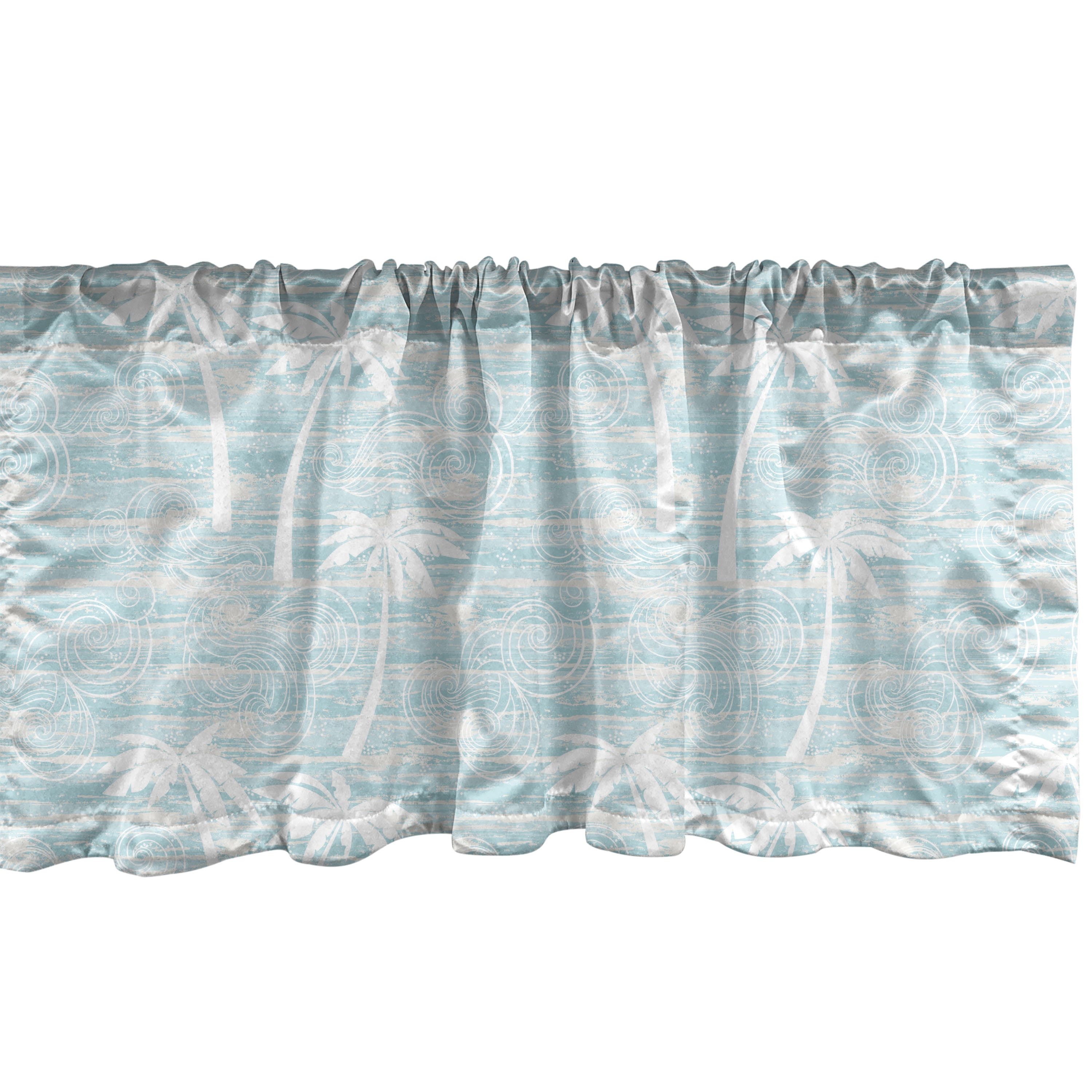 Ambesonne Tropical Valance Pack of 2, Cold Tone Leaves Wings, 42"X18 ...