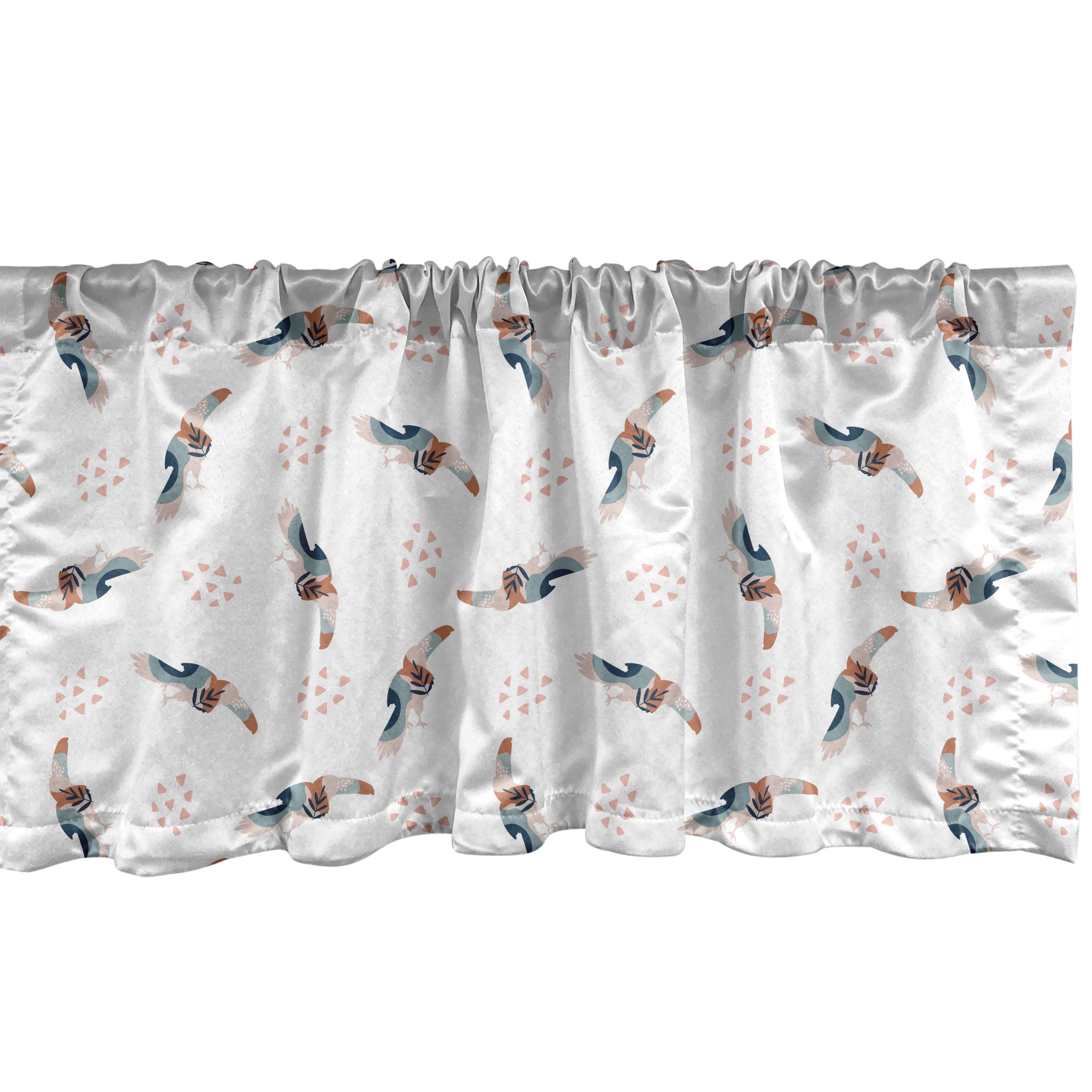 Ambesonne Tropical Valance Pack of 2, Toucan Silhouettes Art, 54"X18 ...
