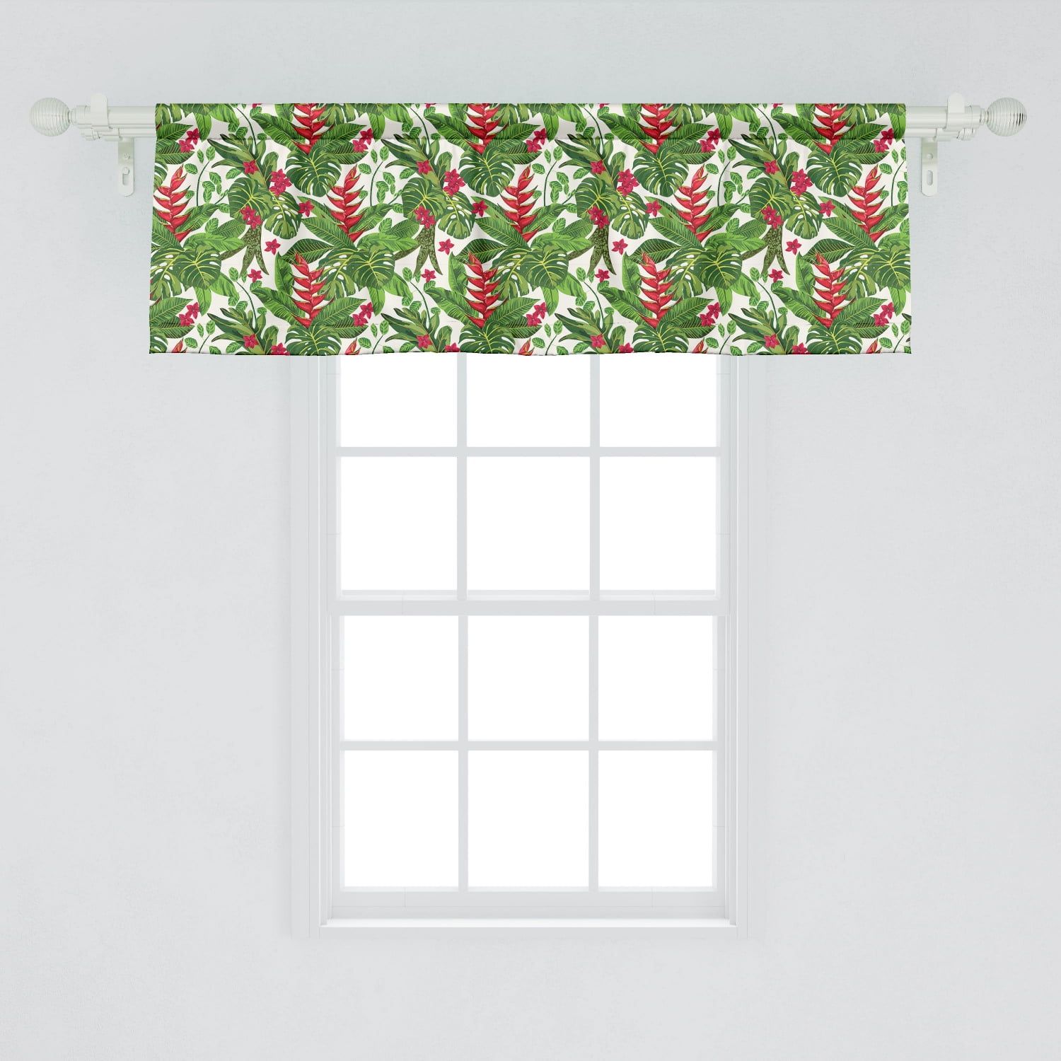 Ambesonne Tropical Window Valance, Exotic Hawaii Foliage Inspired ...