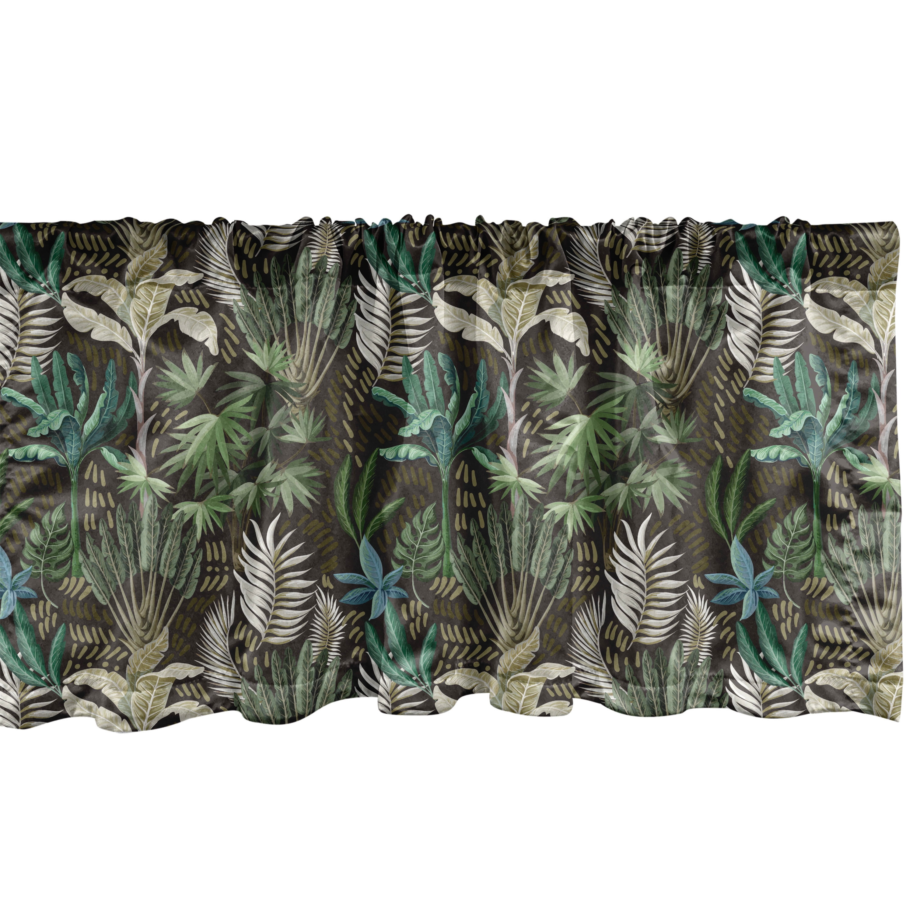 Ambesonne Tropical Window Valance, Exotic Hawaii Plants Art, 54" X 18 ...