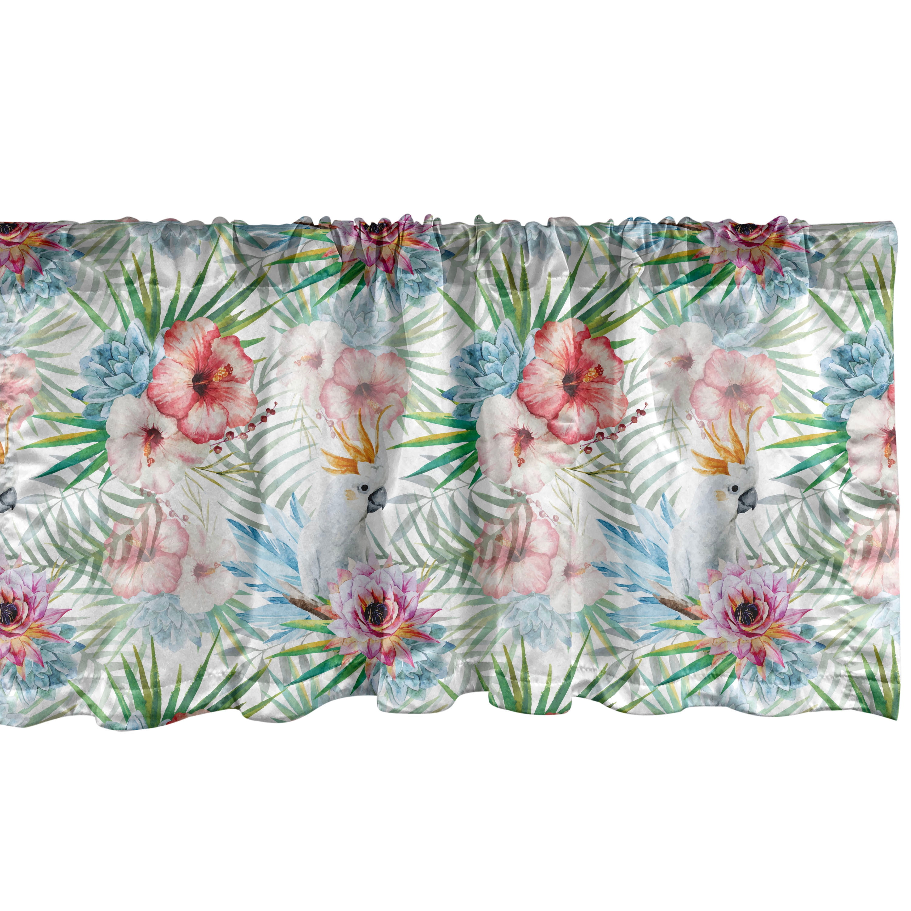 Ambesonne Tropical Window Valance, Exotic Parrot Flower, 54" X 18 ...