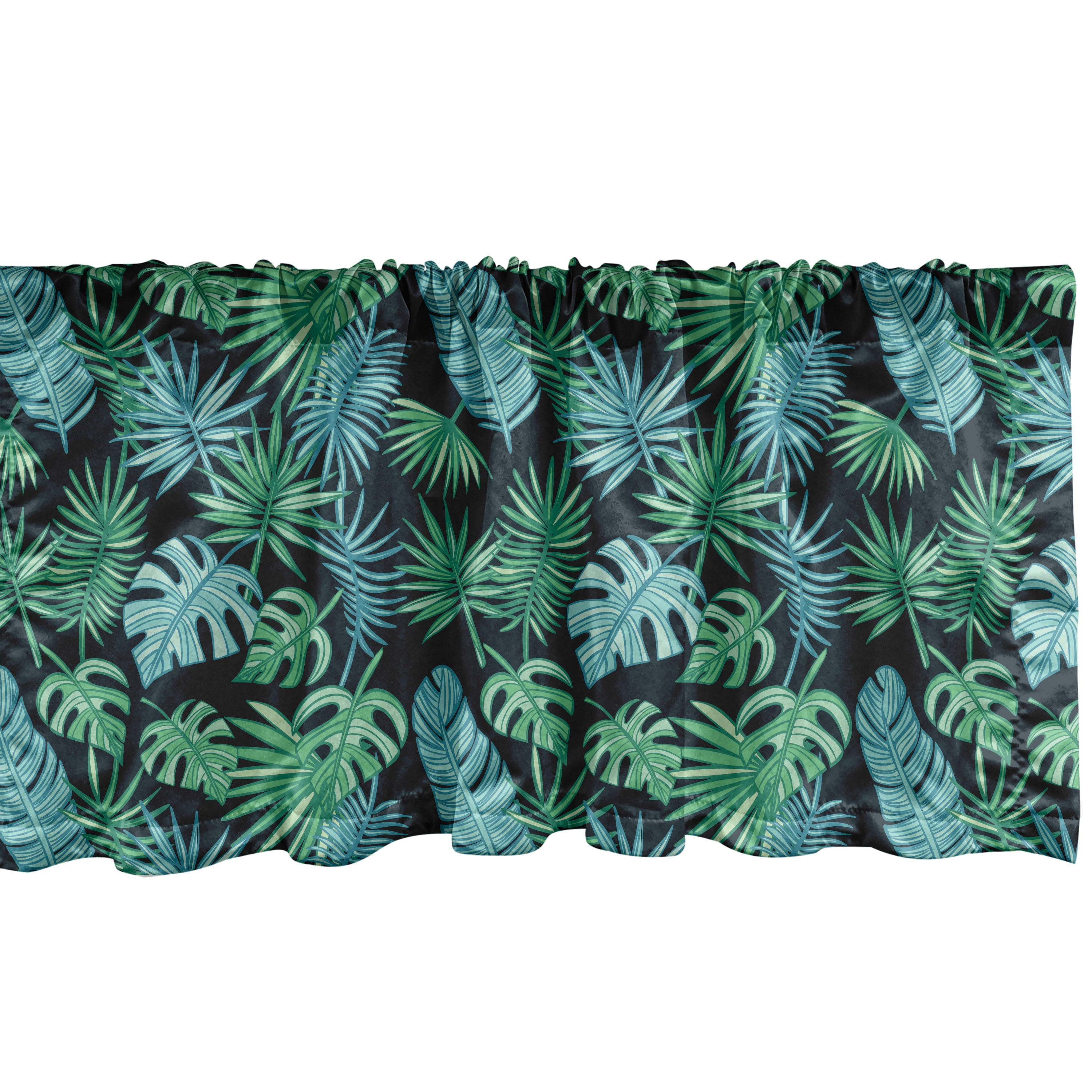 Ambesonne Tropical Window Valance, Hawaiian Island Leaves, 54" X 18 ...