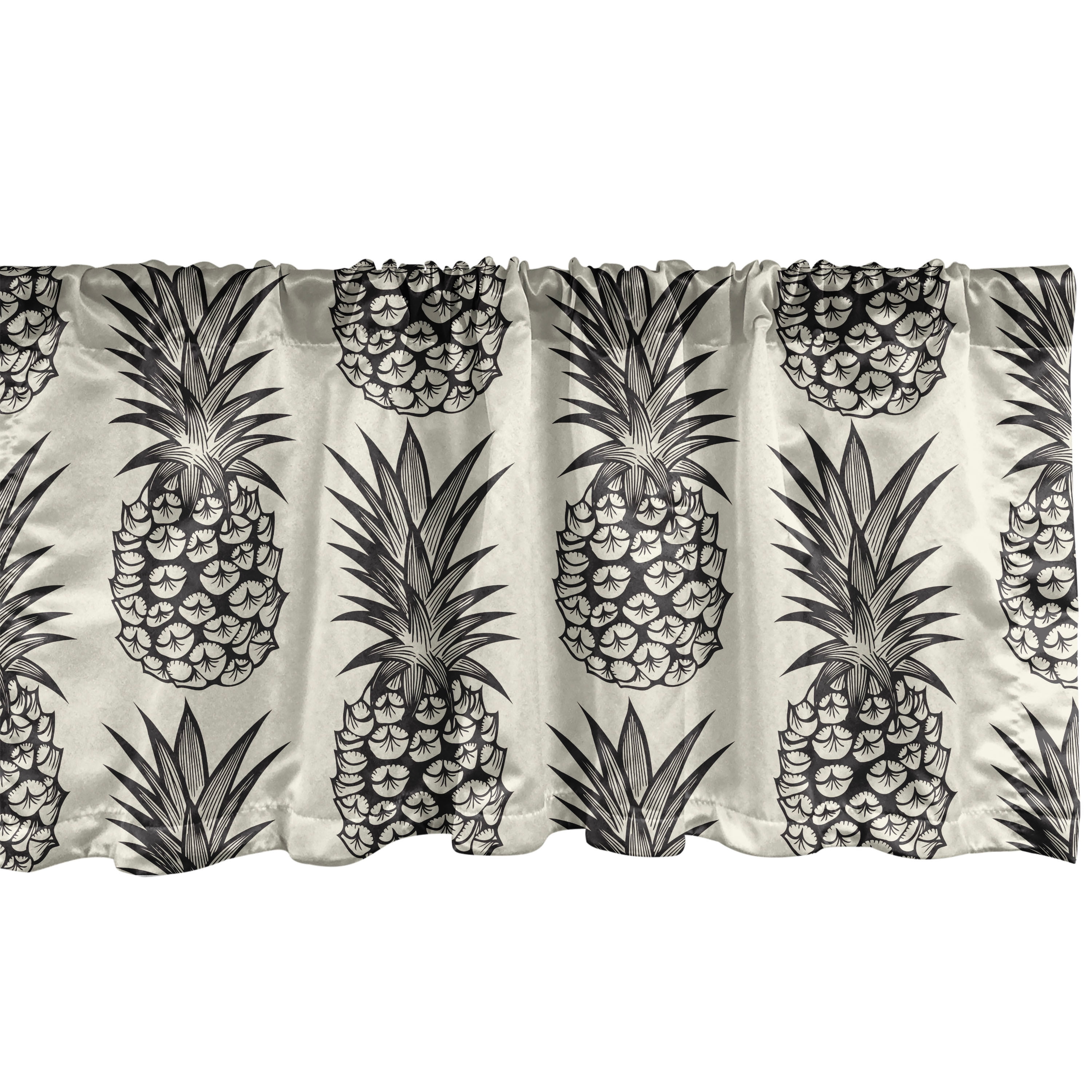 Ambesonne Tropical Window Valance, Pineapples Summer Vibe, 54
