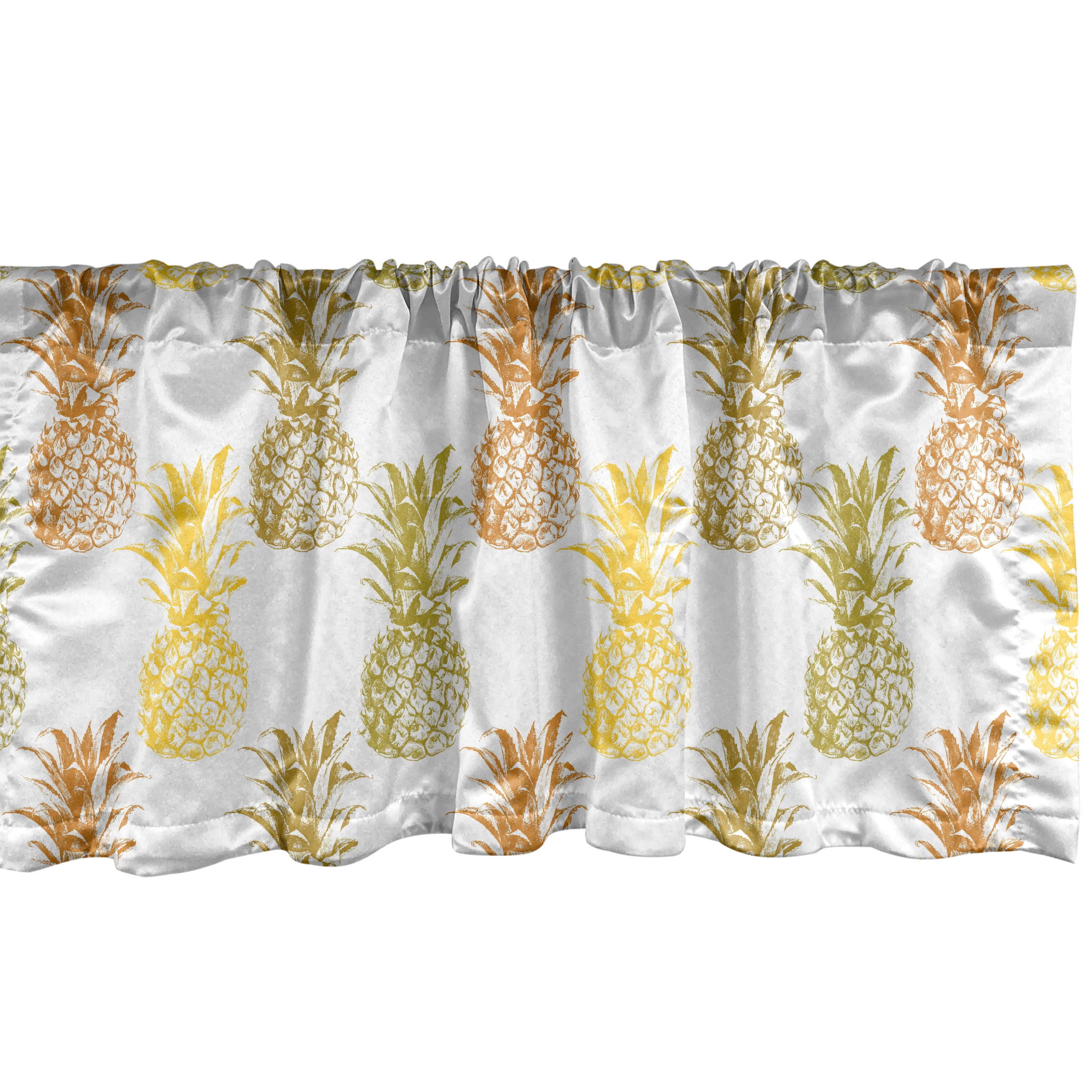 Ambesonne Tropical Window Valance, Sketched Stamp Minimal, 54" X 12 ...