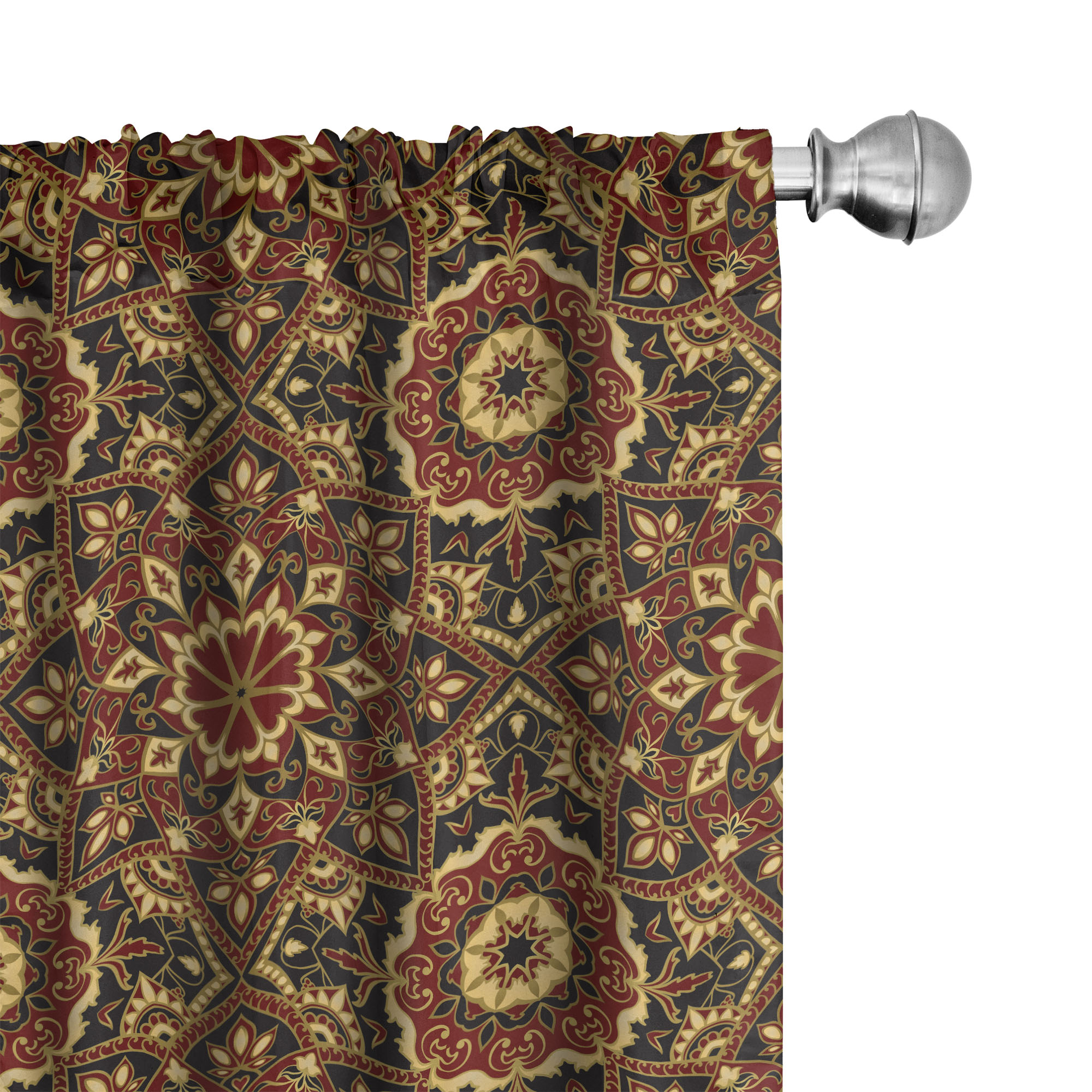 Ambesonne Turkish Pattern Curtains, Dark Byzantine, Pair of 28"x63 ...