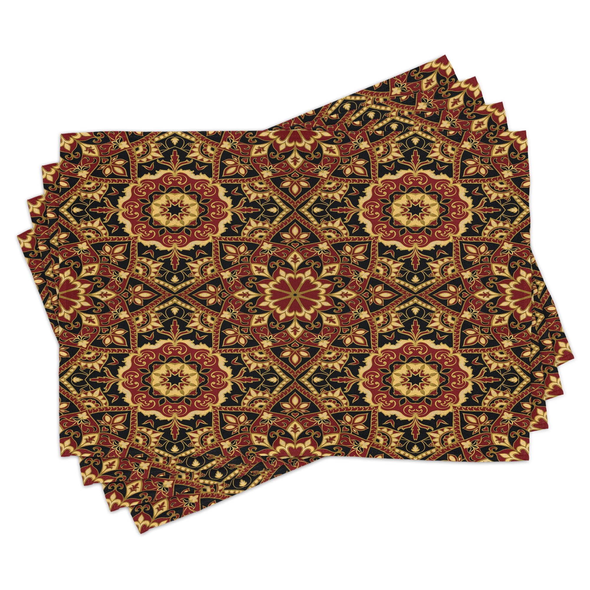 Ambesonne Turkish Pattern Place Mats Set of 4, Dark Byzantine, Standard ...