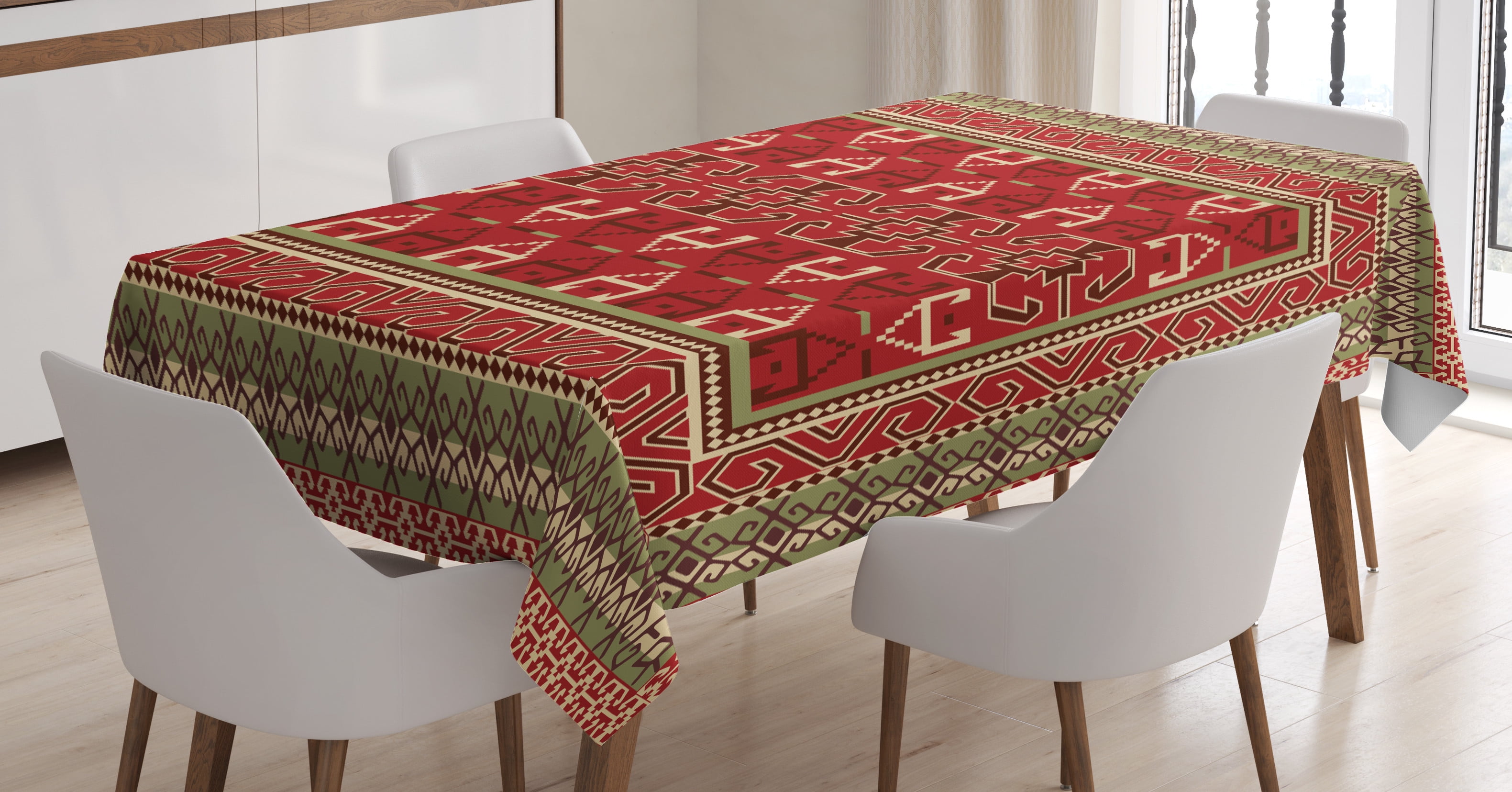 Ambesonne Turkish Pattern Tablecloth Rectangular Table Cover, Abstract ...