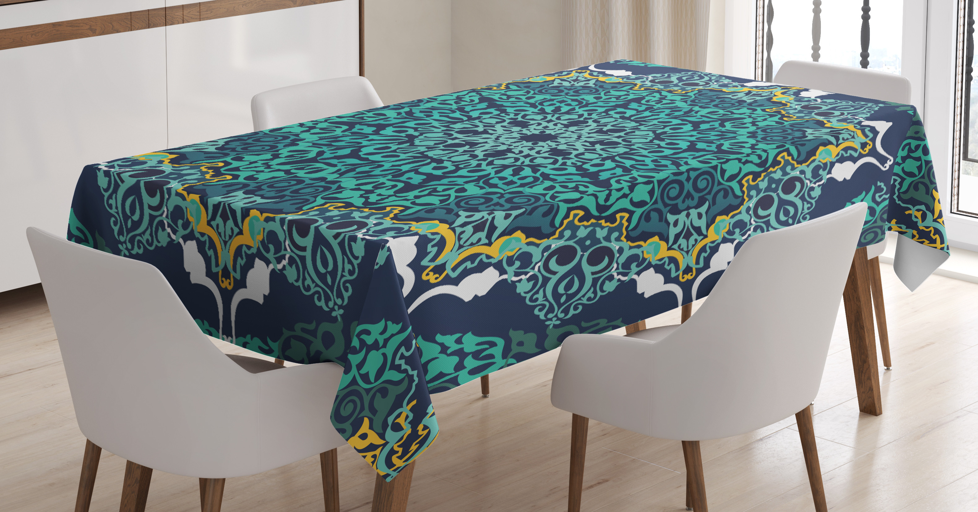 Ambesonne Turkish Pattern Tablecloth Rectangular Table Cover, Ottoman ...