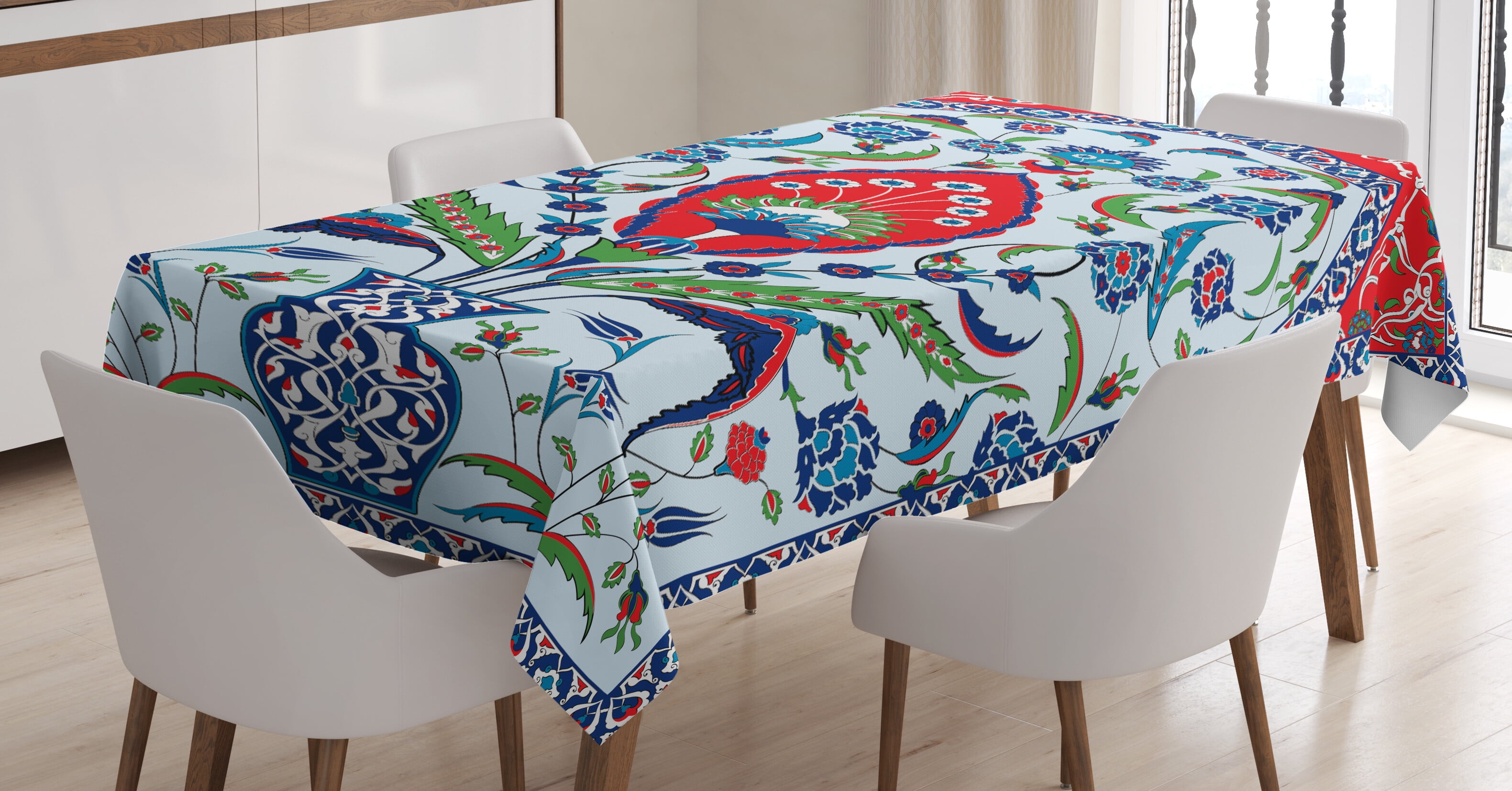 Ambesonne Turkish Pattern Tablecloth Rectangular Table Cover, Plant in ...