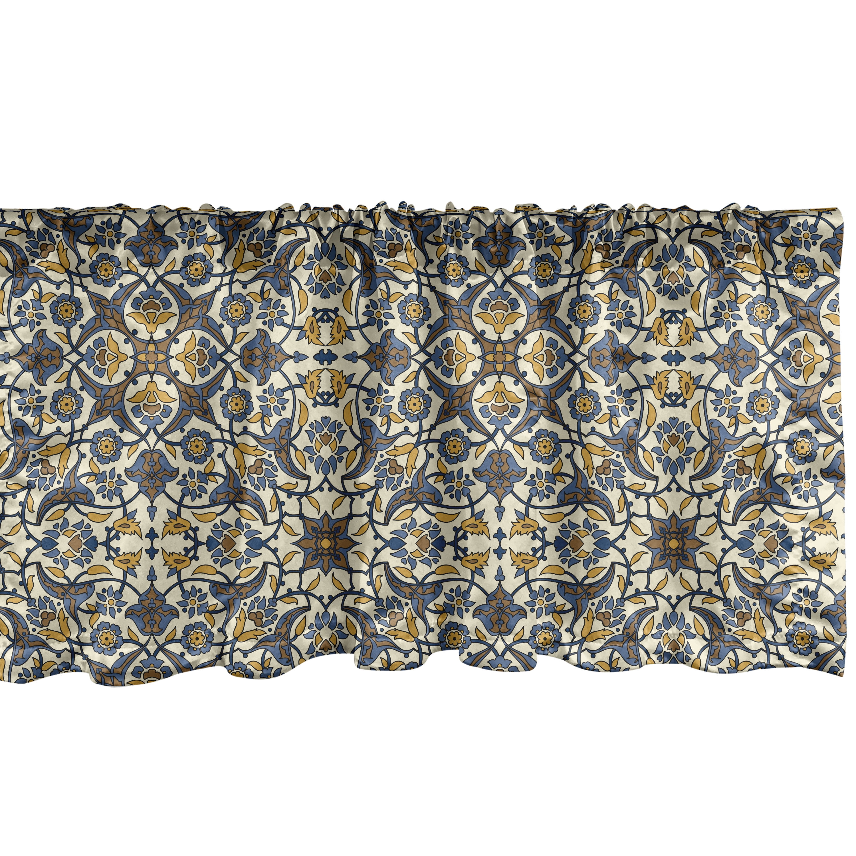 Ambesonne Turkish Pattern Window Valance, Curly Detailed Form, 54" X 12 ...