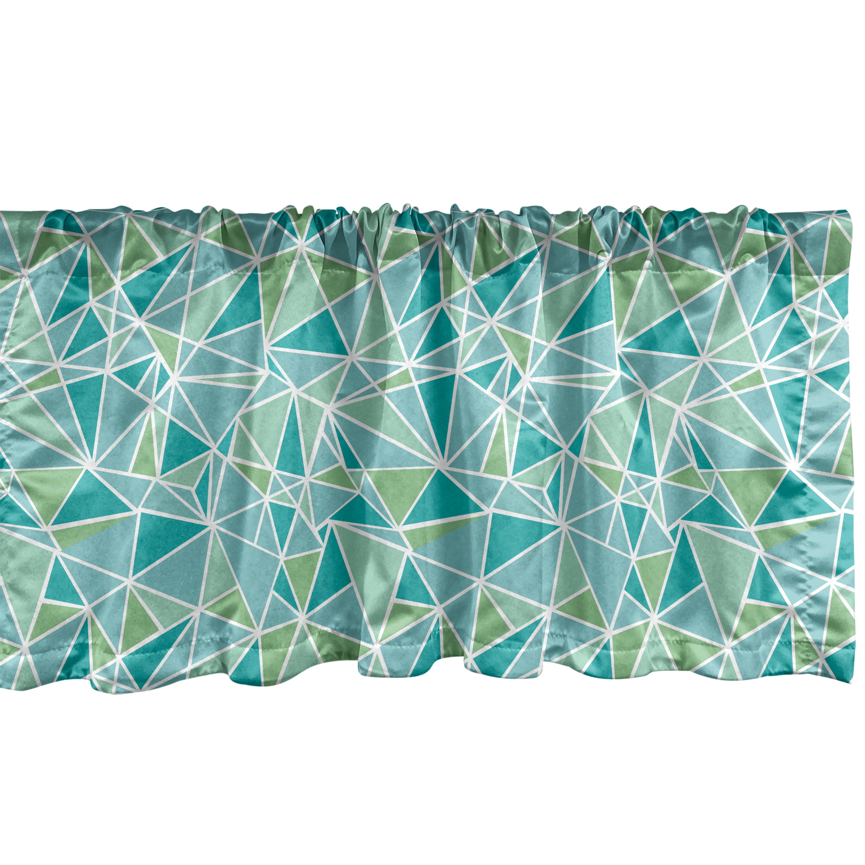 Ambesonne Turquiose Window Valance, Aqua Colored Triangles, 42" x 18 ...
