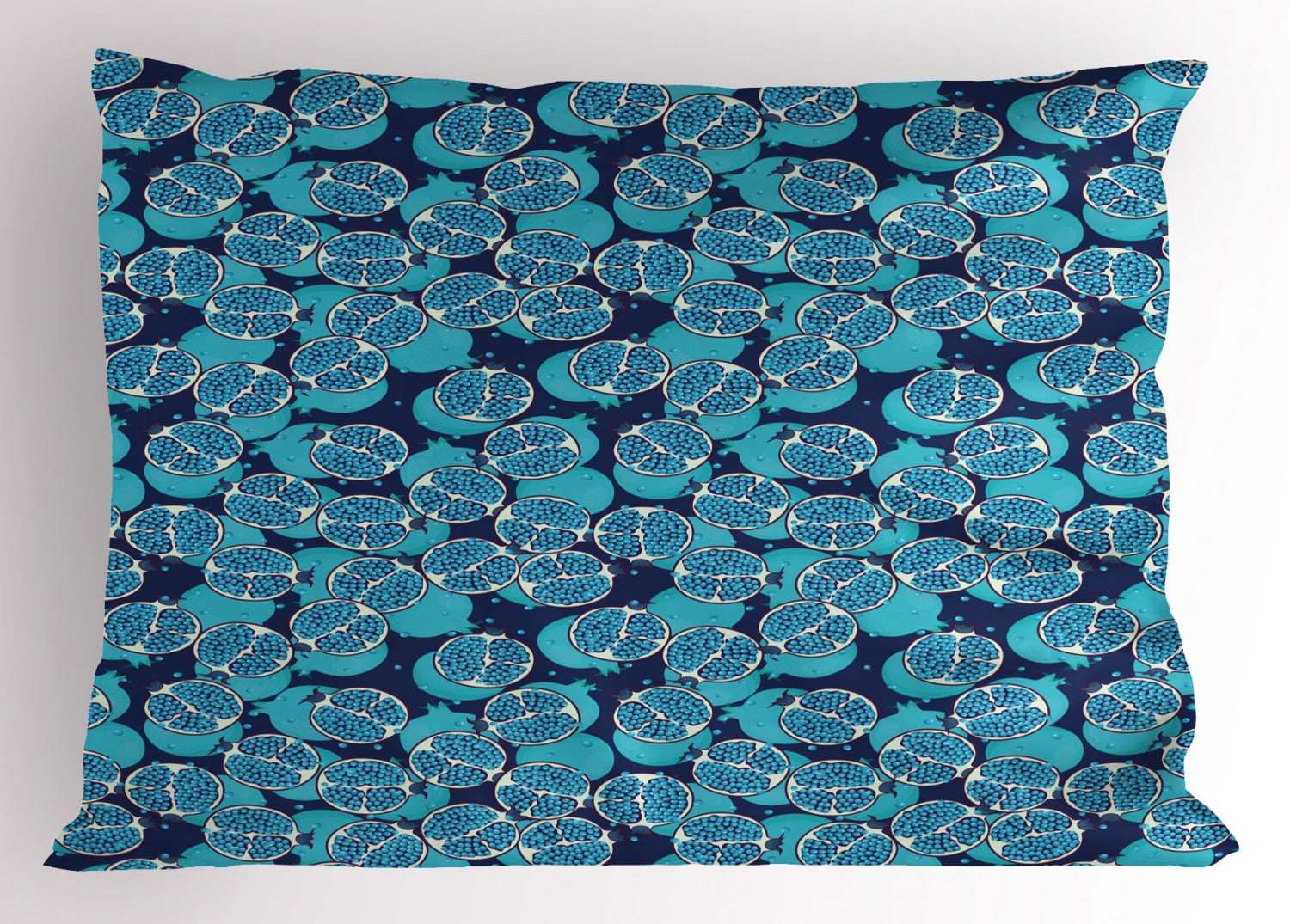 Ambesonne Turquoise Blue Pillow Sham, Exotic Pomegranate, 36" X 20 ...