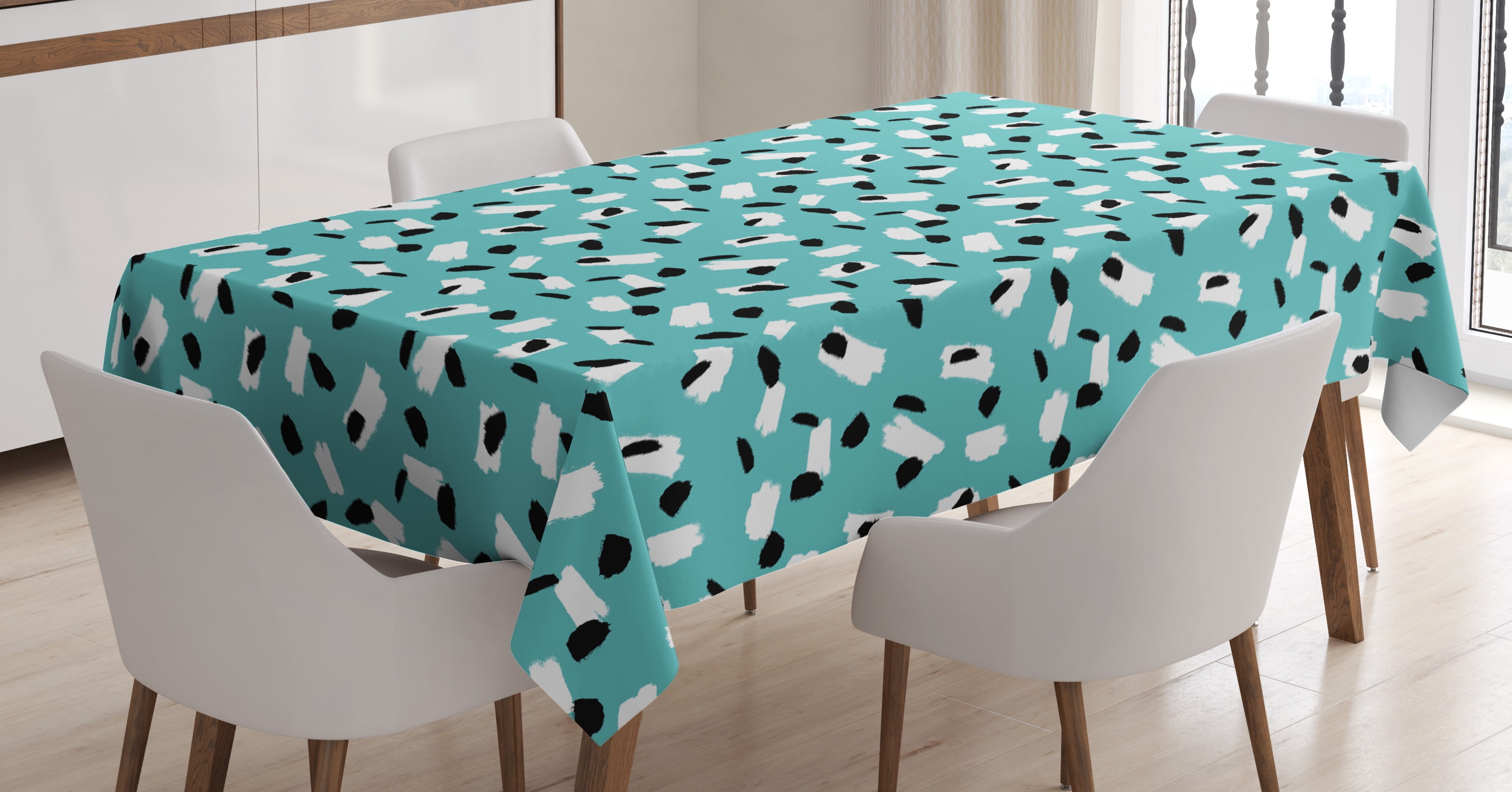 Ambesonne Turquoise Blue Tablecloth Rectangular Table Cover, Quirky ...
