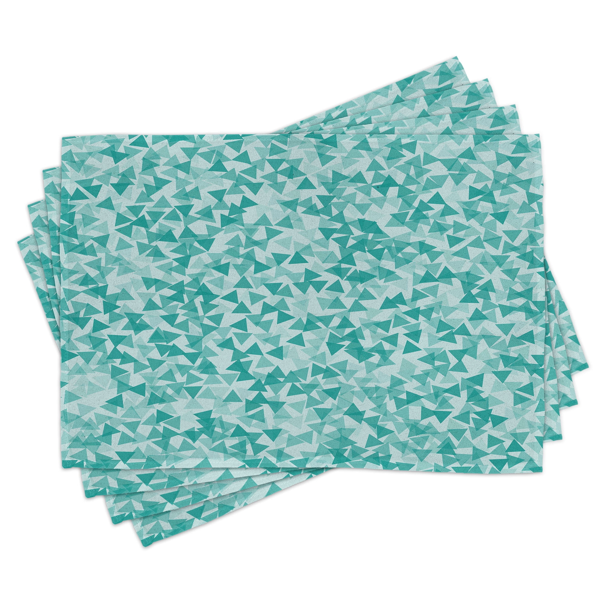 Ambesonne Turquoise Place Mats Set of 4, Modern Triangles, Standard ...