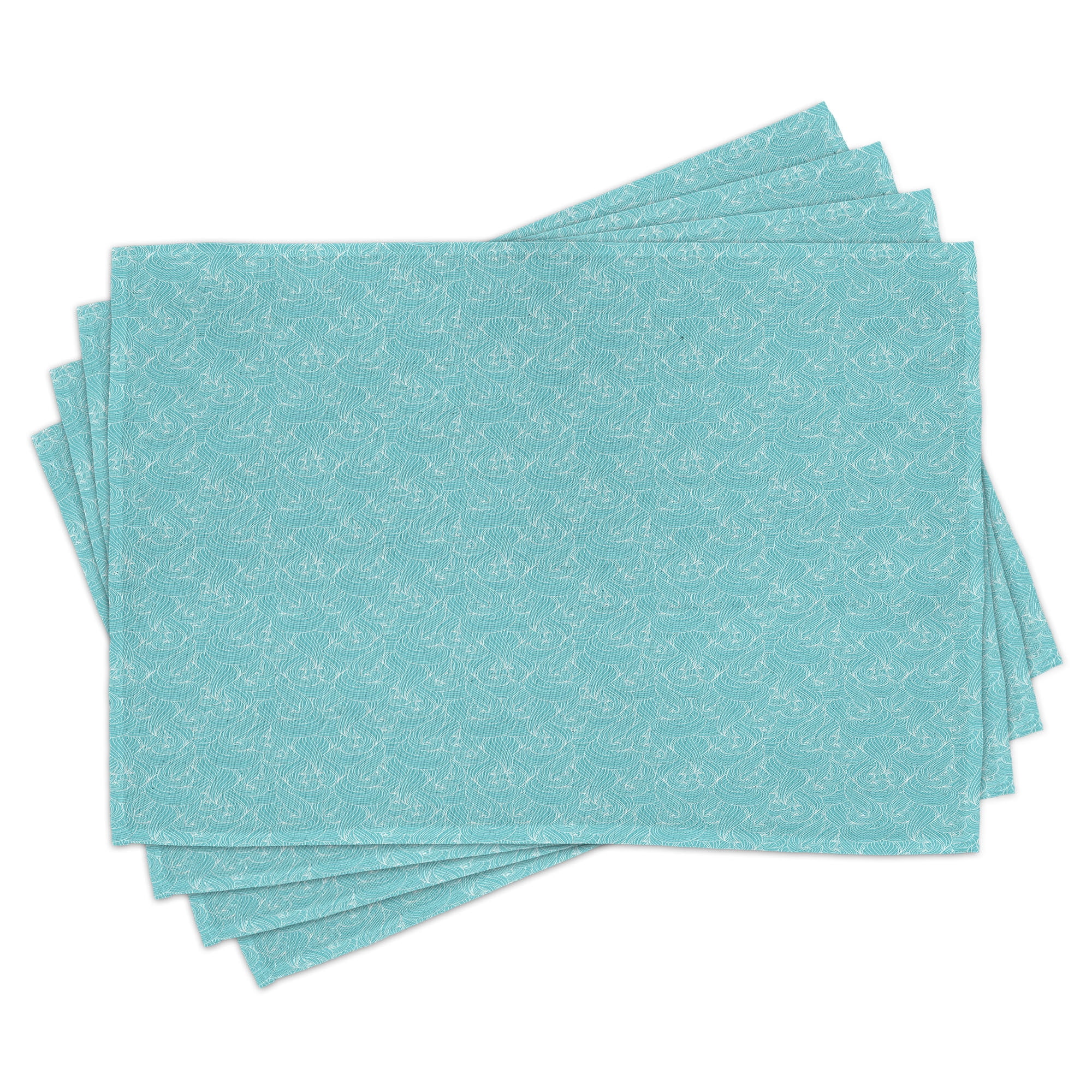 Ambesonne Turquoise Place Mats Set of 4, Sea Inspired Lines, Standard ...