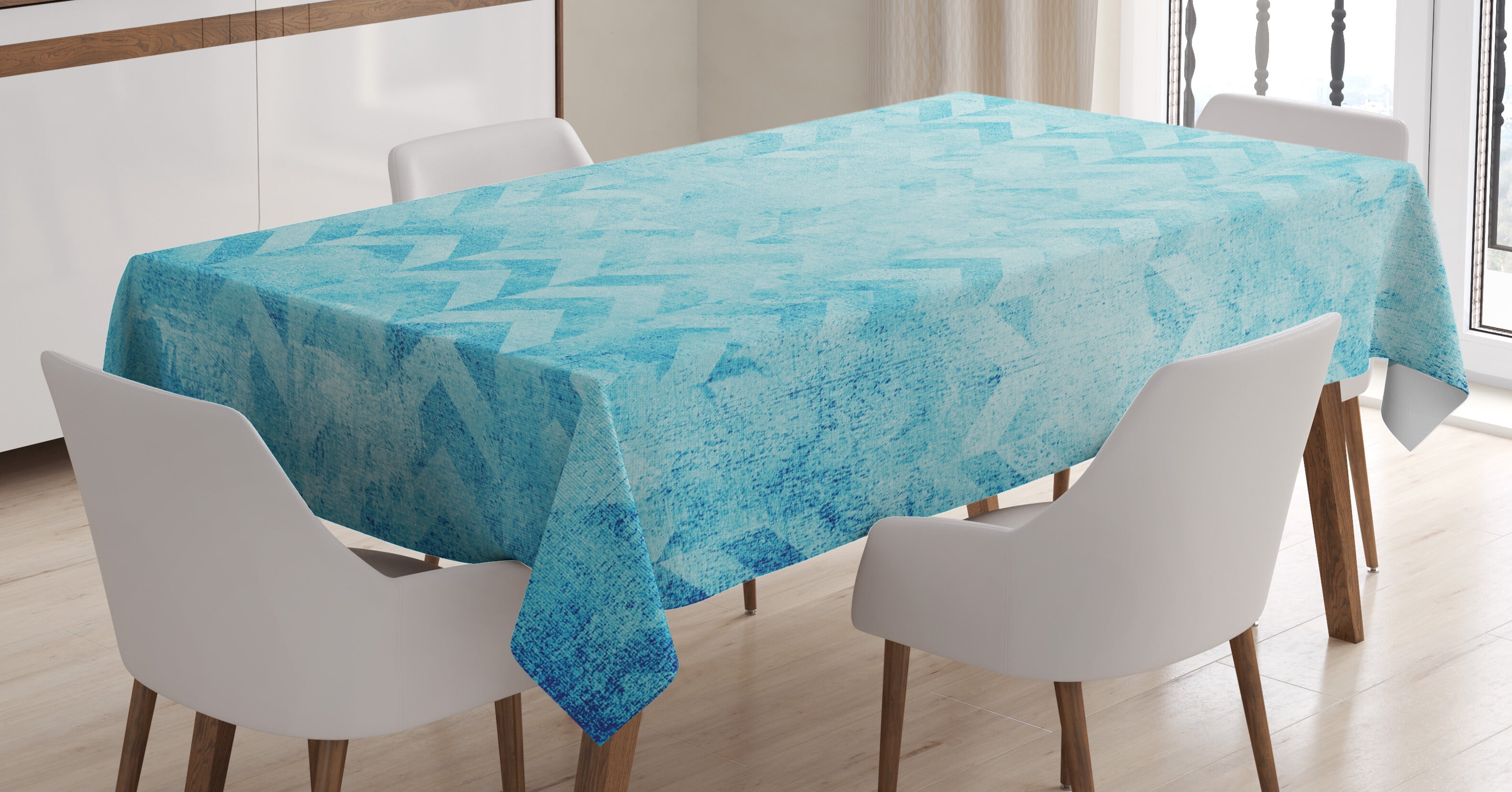 Ambesonne Turquoise Tablecloth Rectangular Table Cover, Geomeric ...