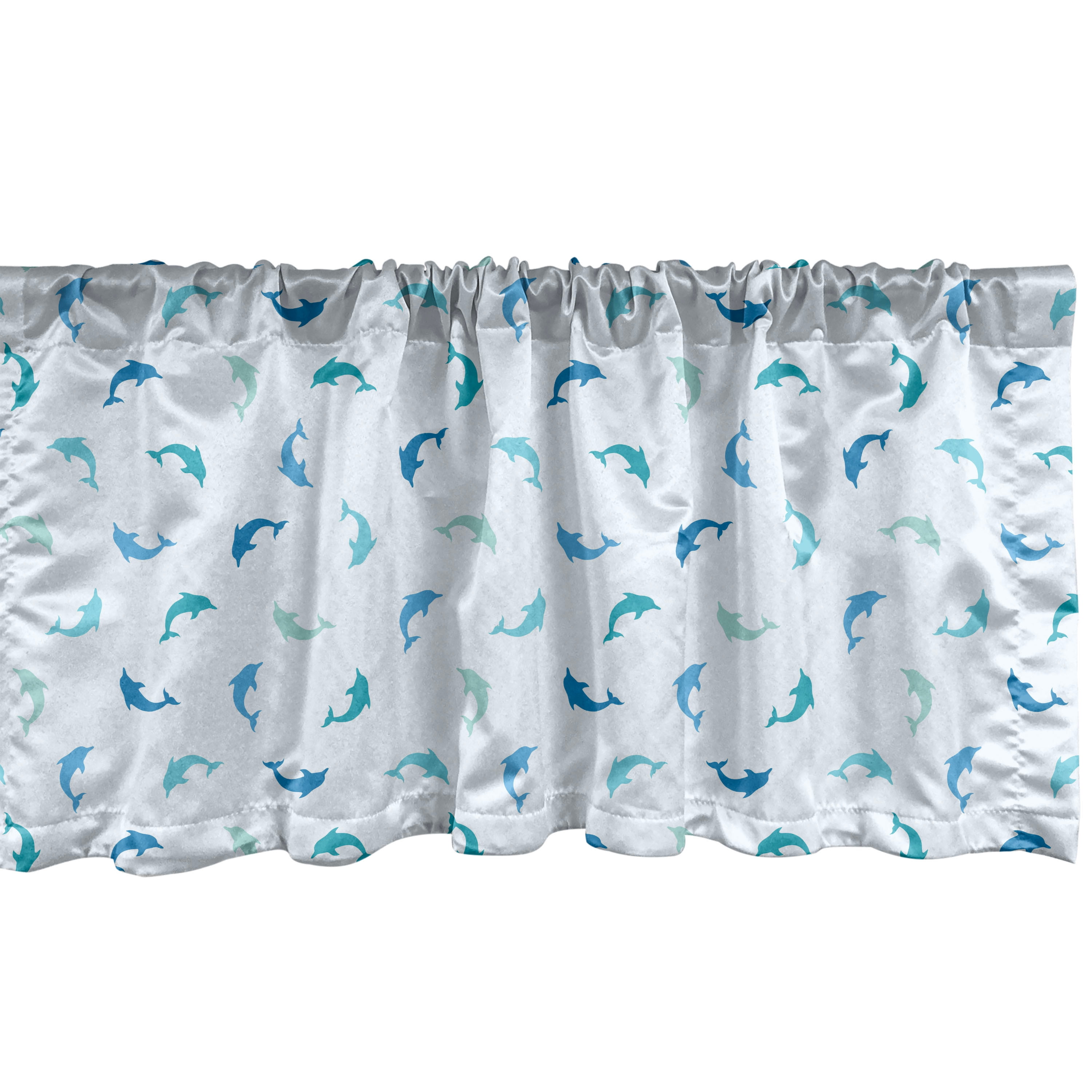 Ambesonne Turquoise Window Valance, Jumping Mammals, 54" X 12 ...