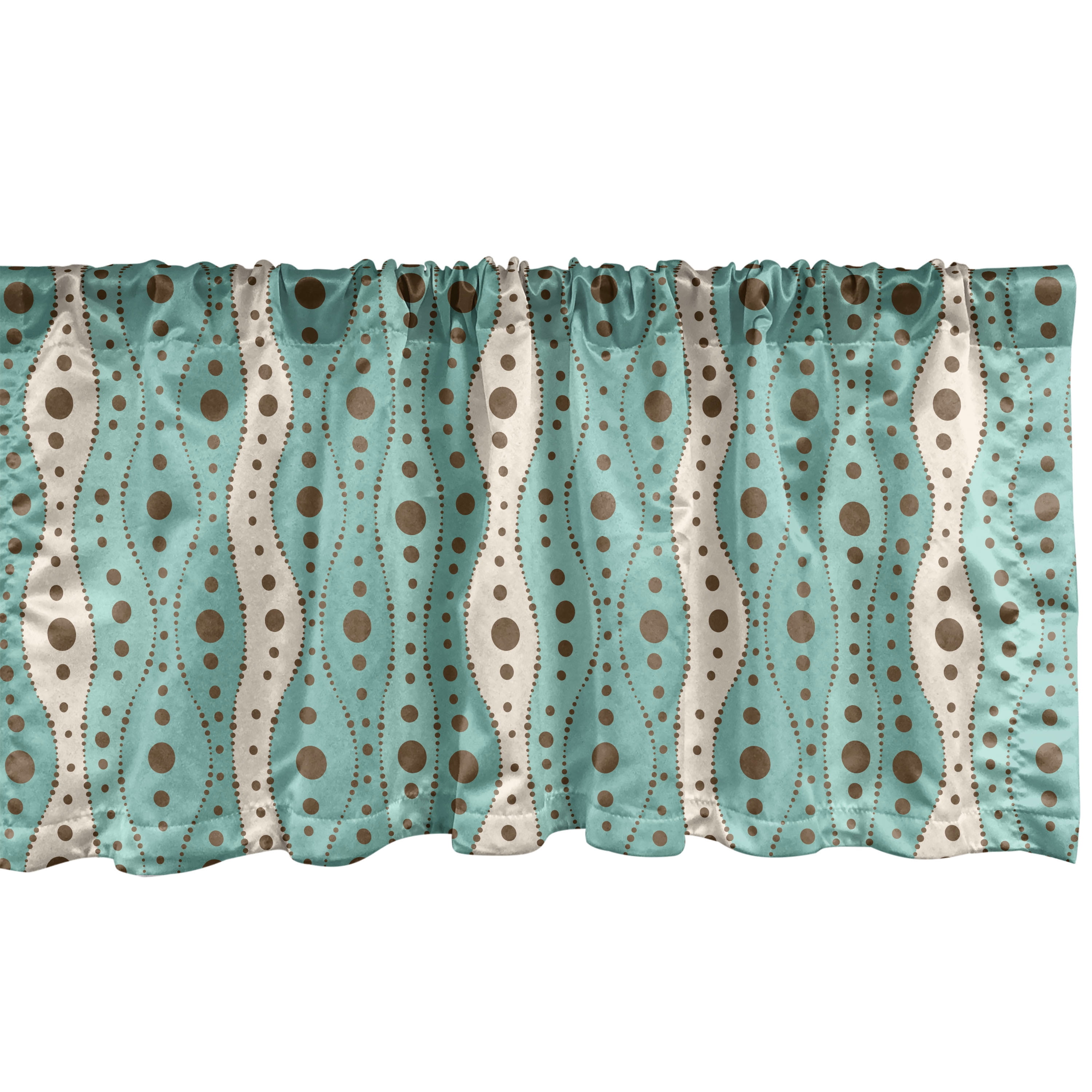Ambesonne Turquoise Window Valance, Traditional Polka Dot, 54" X 18 ...