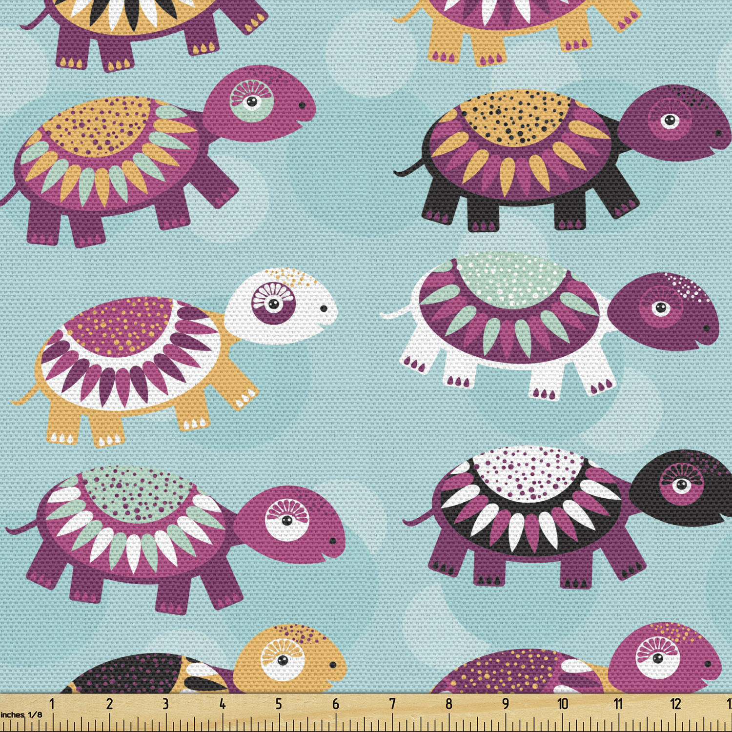 Ambesonne Turtle Fabric by the Yard Upholstery, Animals Ethnic, 3 Yards ...