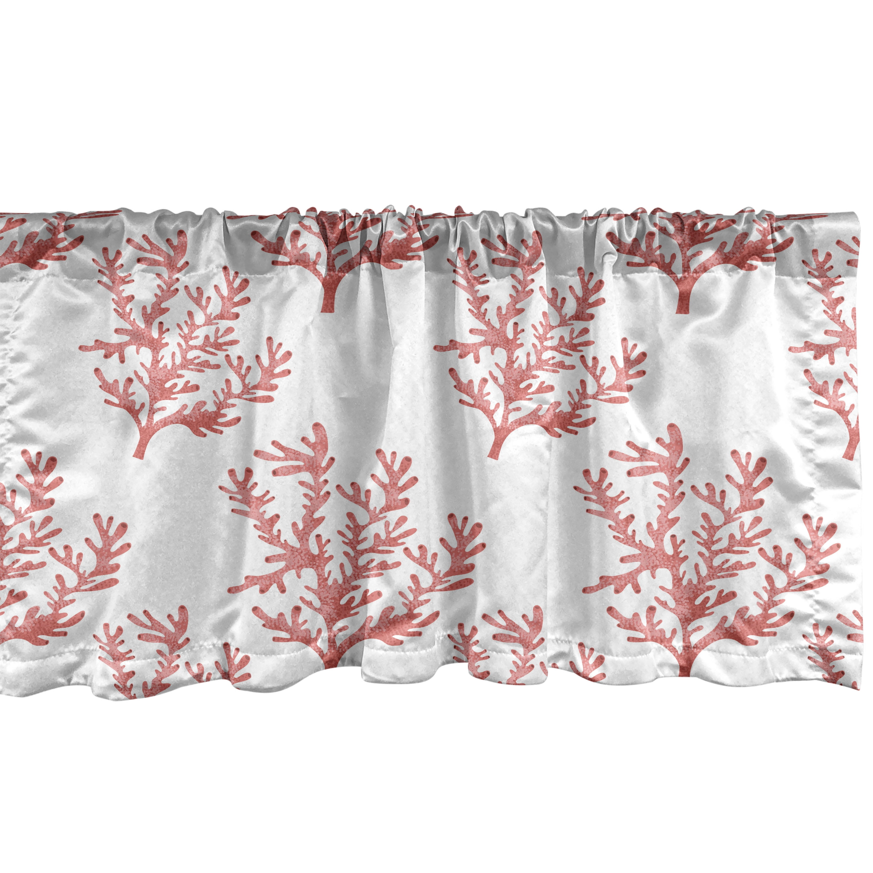 Ambesonne Under the Sea Window Valance, Coral Seaweed Plant, 54" X 12 ...