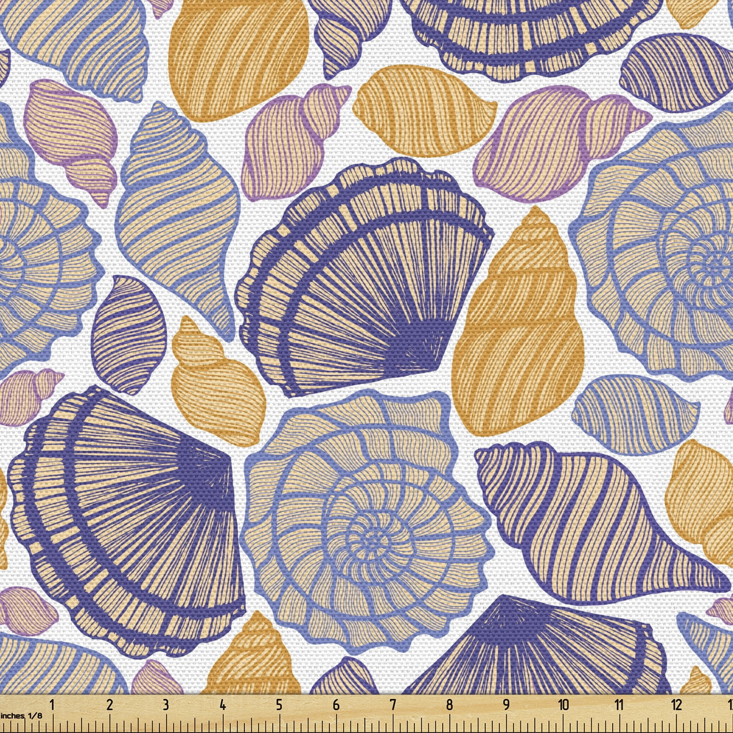 Ambesonne Underwater Fabric by the Yard Upholstery, Marine Life Animals ...