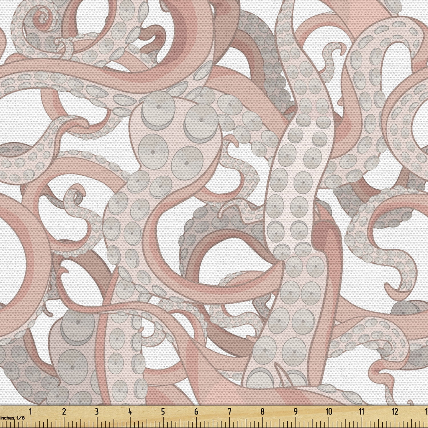 Ambesonne Underwater Fabric by the Yard Upholstery, Octopus Tentacles ...