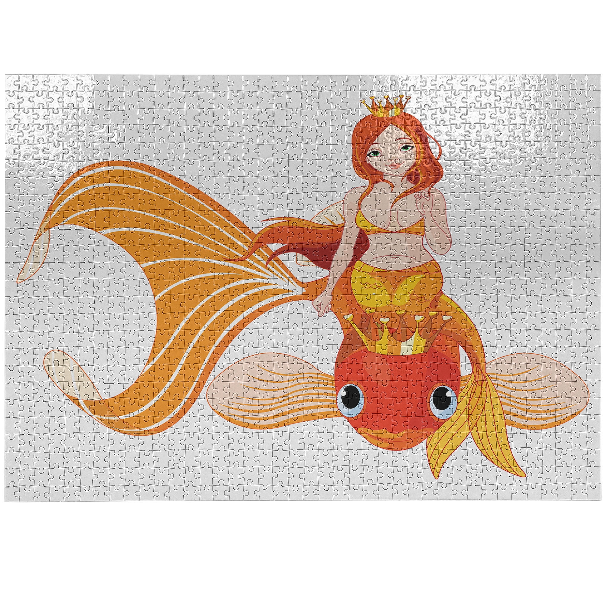 Ambesonne Underwater Jigsaw Puzzle, Cartoon on Goldfish, Heirloom ...