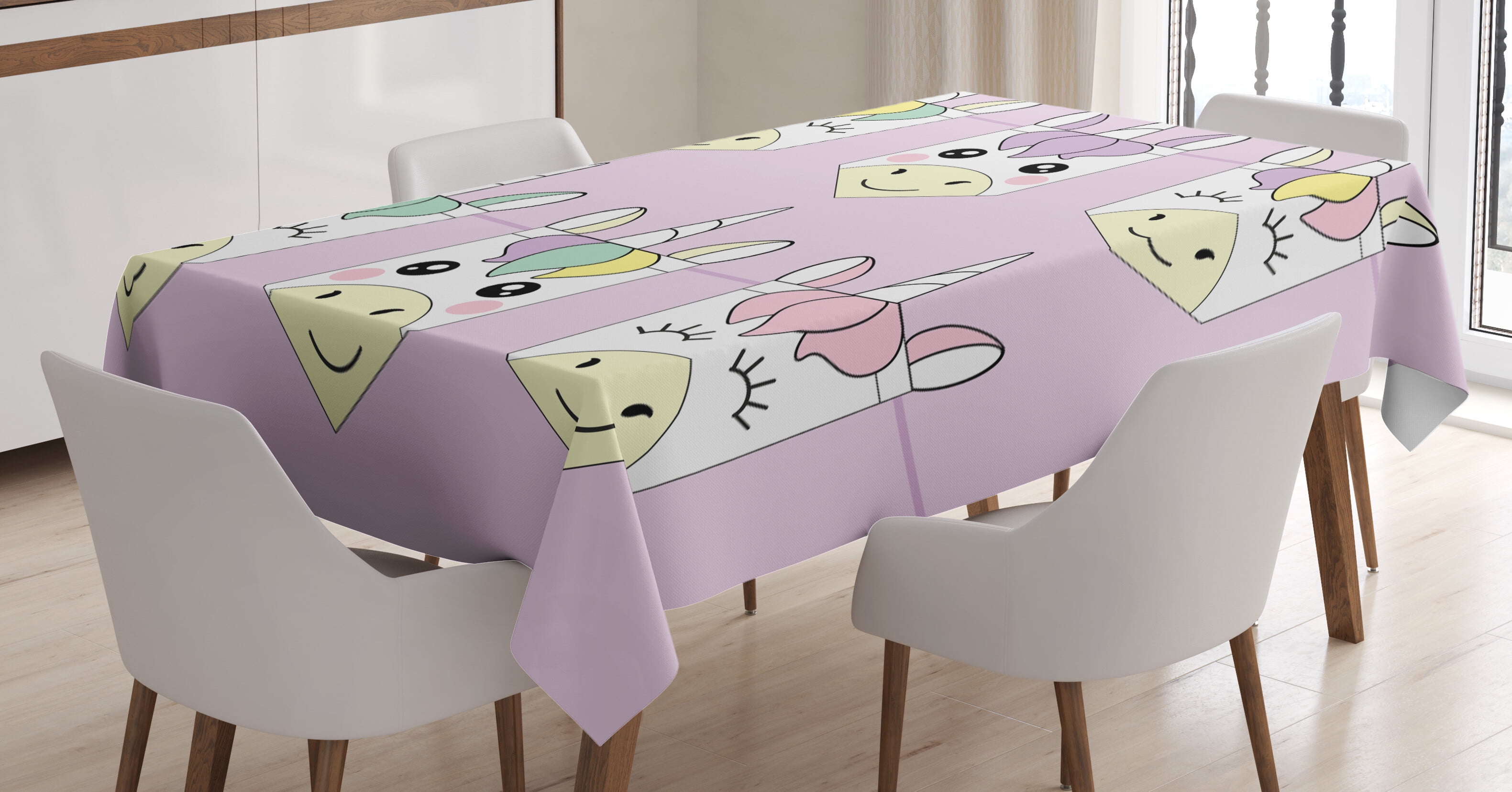 Ambesonne Unicorn Party Tablecloth Rectangular Table Cover, Fun Party ...