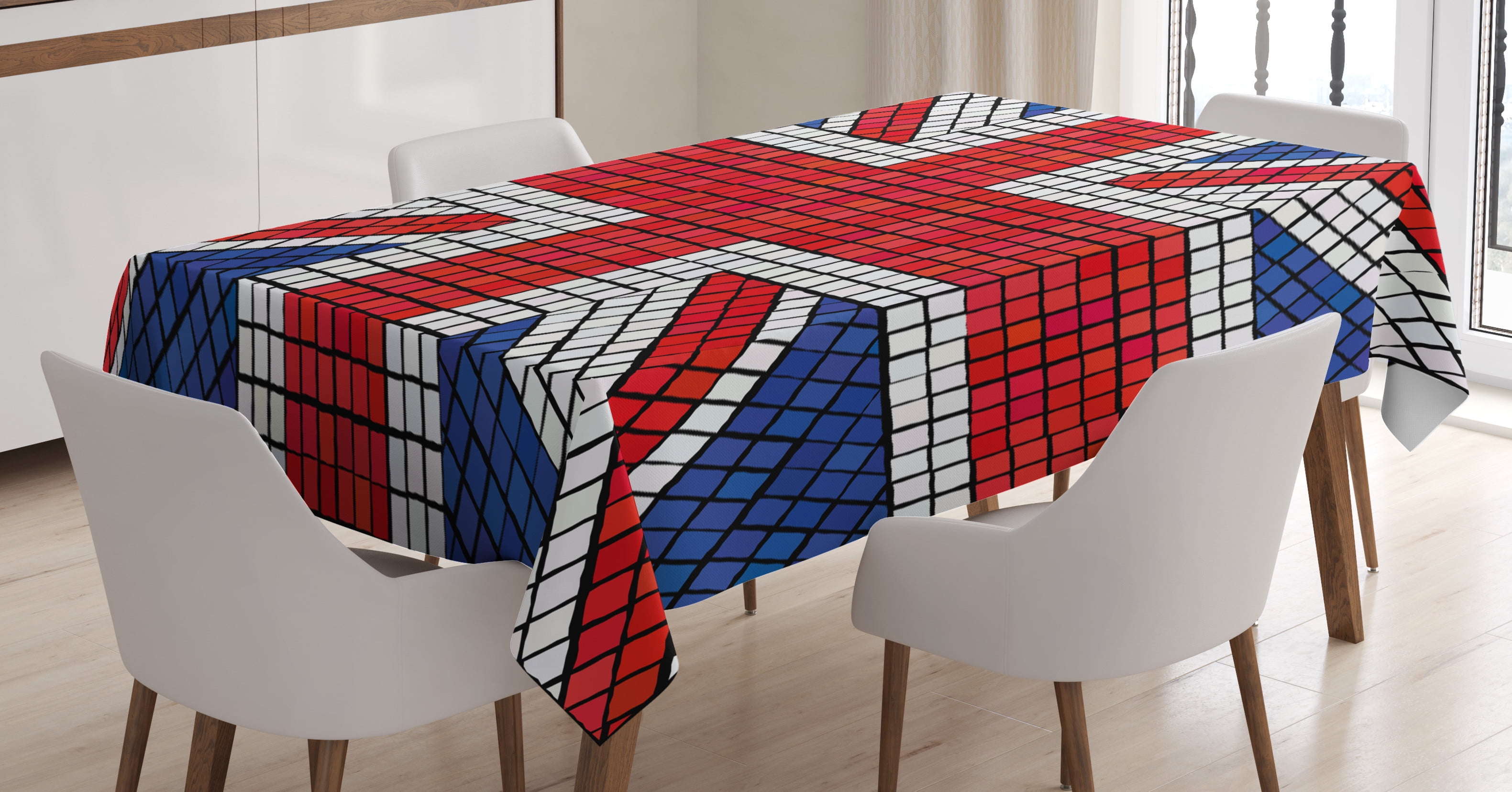 Ambesonne Union Jack Tablecloth Rectangular Table Cover, Mosaic British ...