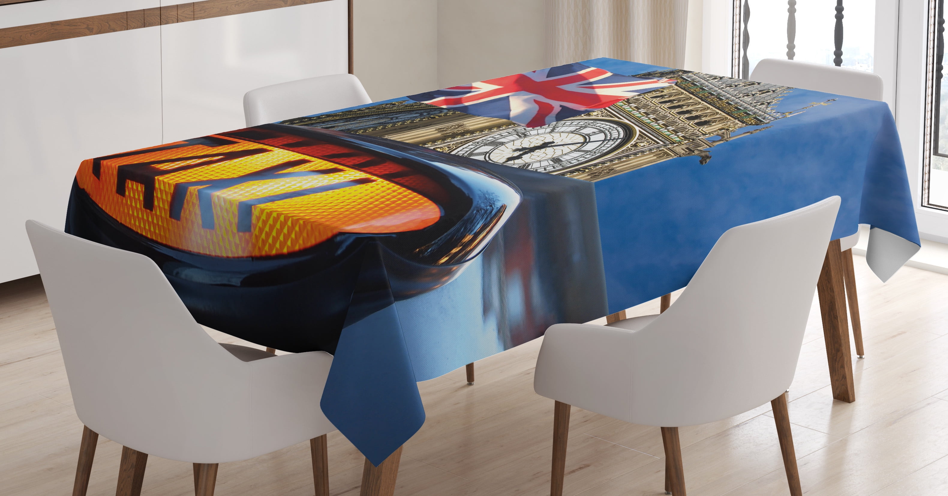 Ambesonne Union Jack Tablecloth Rectangular Table Cover, Urban Country ...