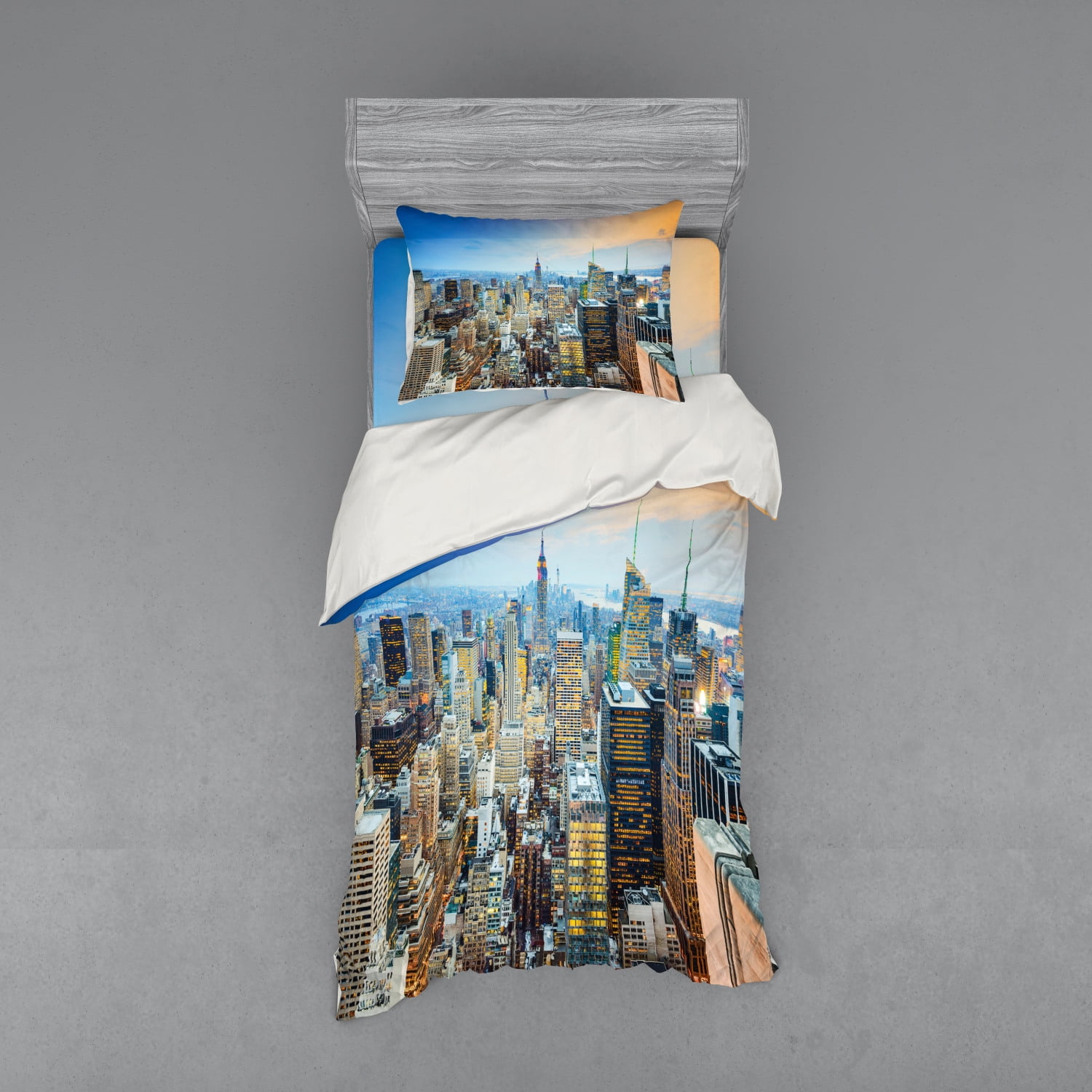 Ambesonne Urban Bedding Set 3 Pcs, Aerial View New York City, Twin ...