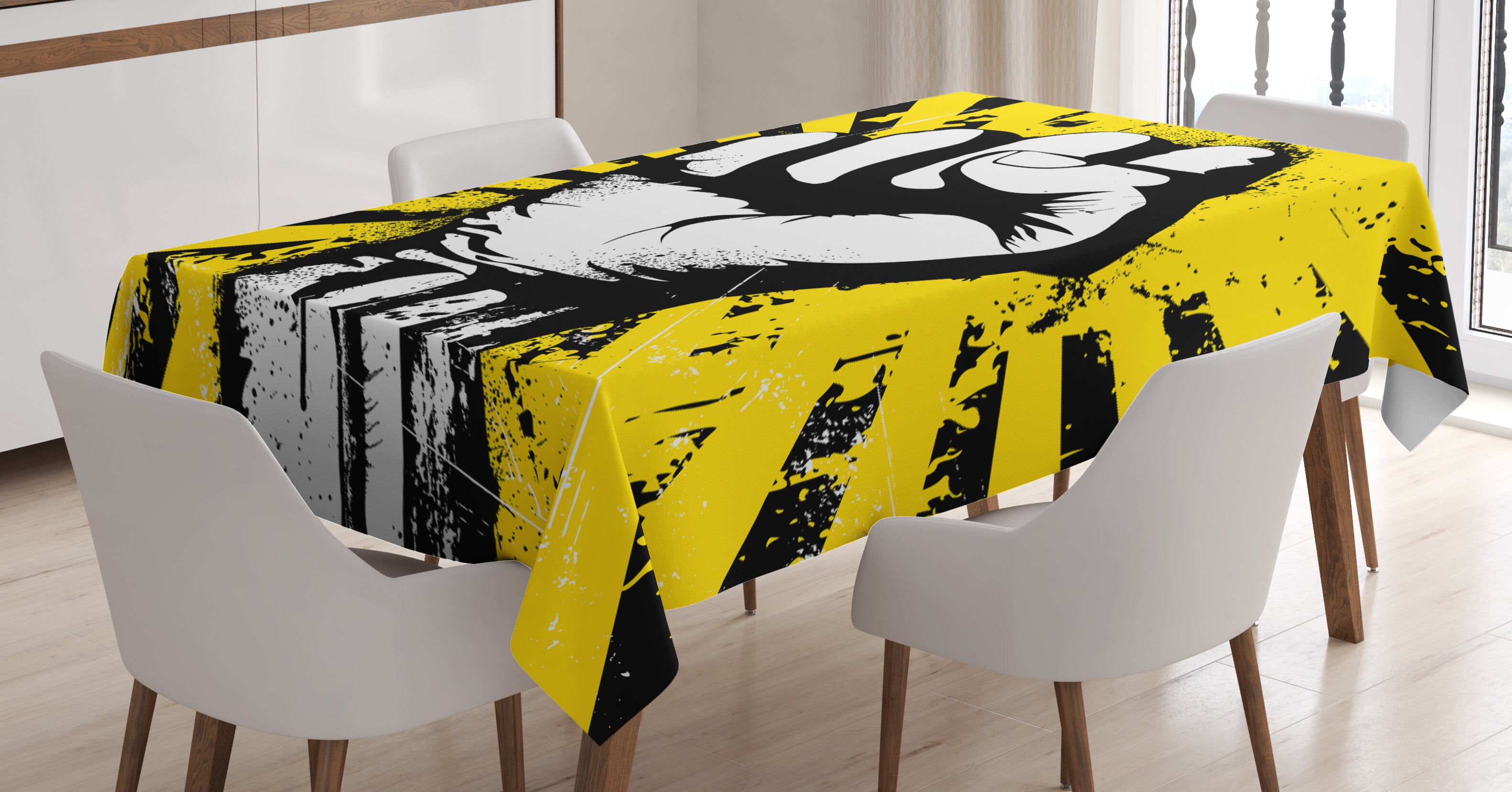 Ambesonne Urban Graffiti Tablecloth Rectangular Table Cover, Clenched ...