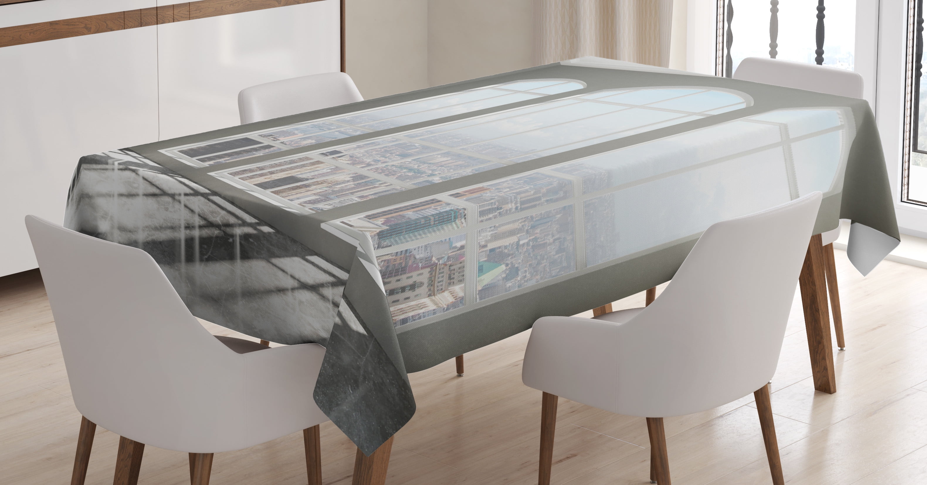 Ambesonne Urban Tablecloth Rectangular Table Cover, Sunset in New York ...
